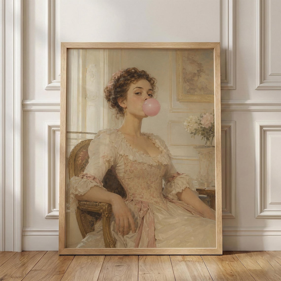 Bubble Gum Classical Art Rococo Wall Art Vintage Meme Pink Decor ...