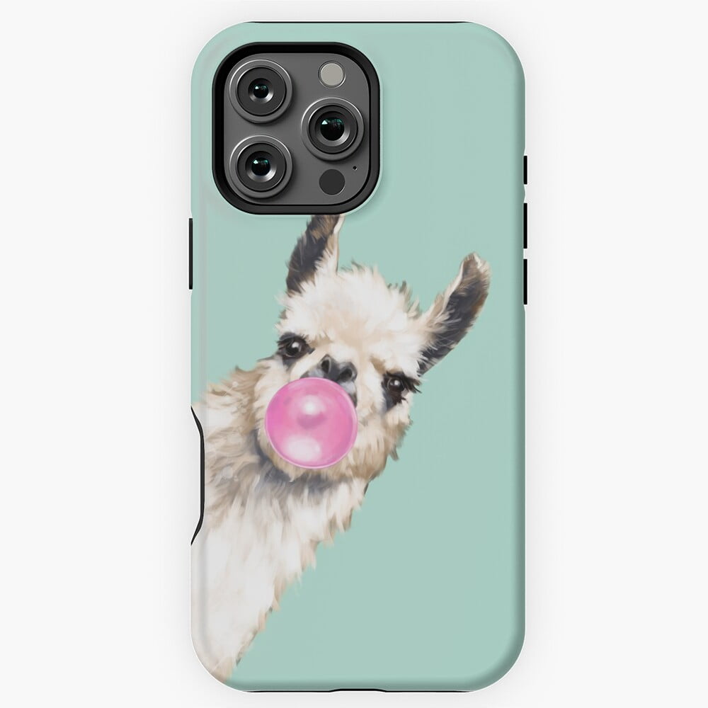Bubble Gum Sneaky Llama Green Design Phone Case Compatible across ...