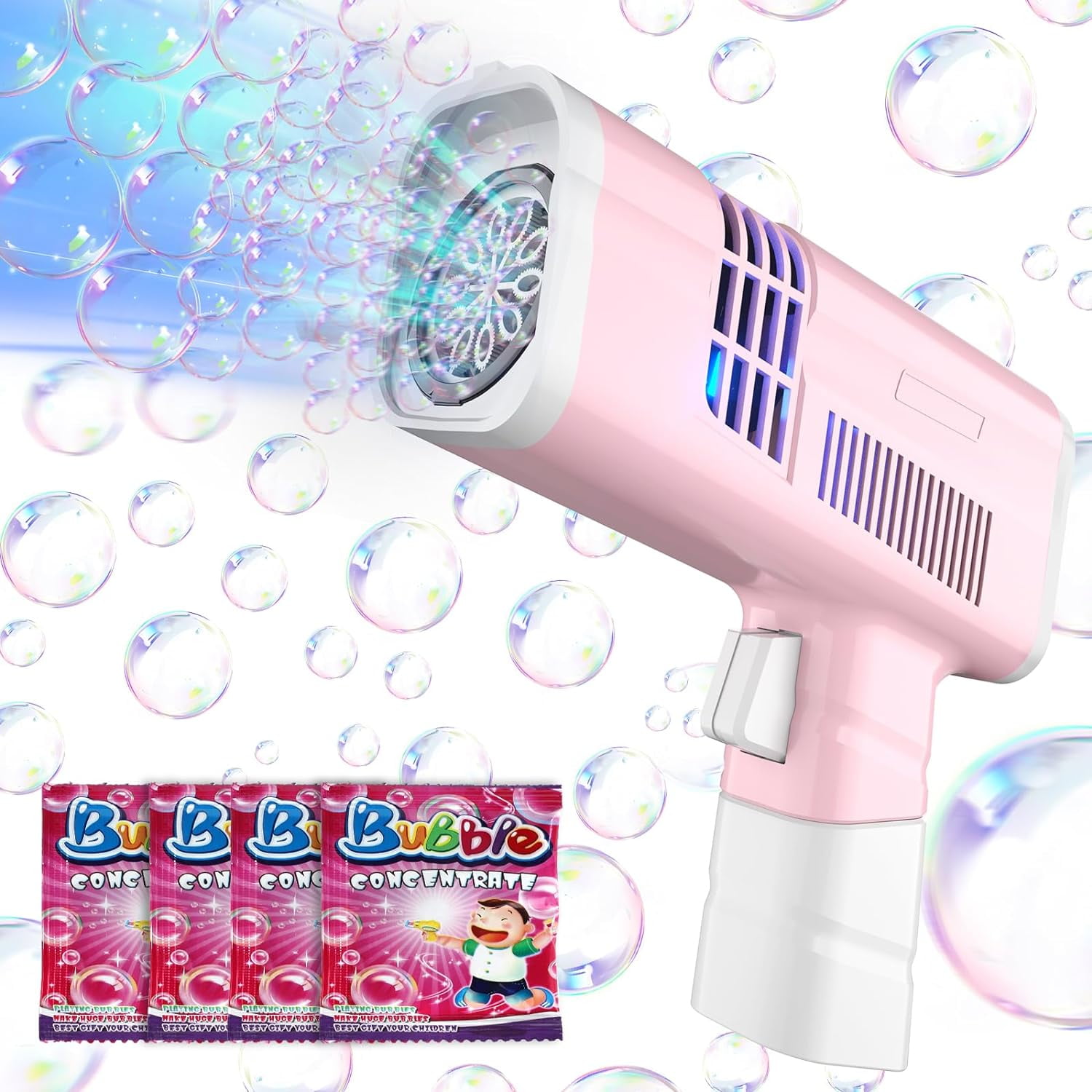Bubble Gun, Automatic Bubble Machine for Toddlers with LED Light, Leak ...