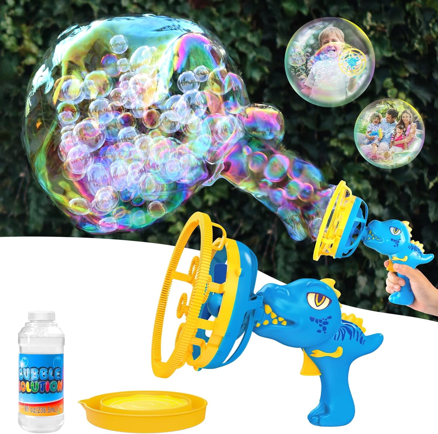 Bubble Gun Bubble Machine Dinosaur Bubble Blower Toy for Kids and ...