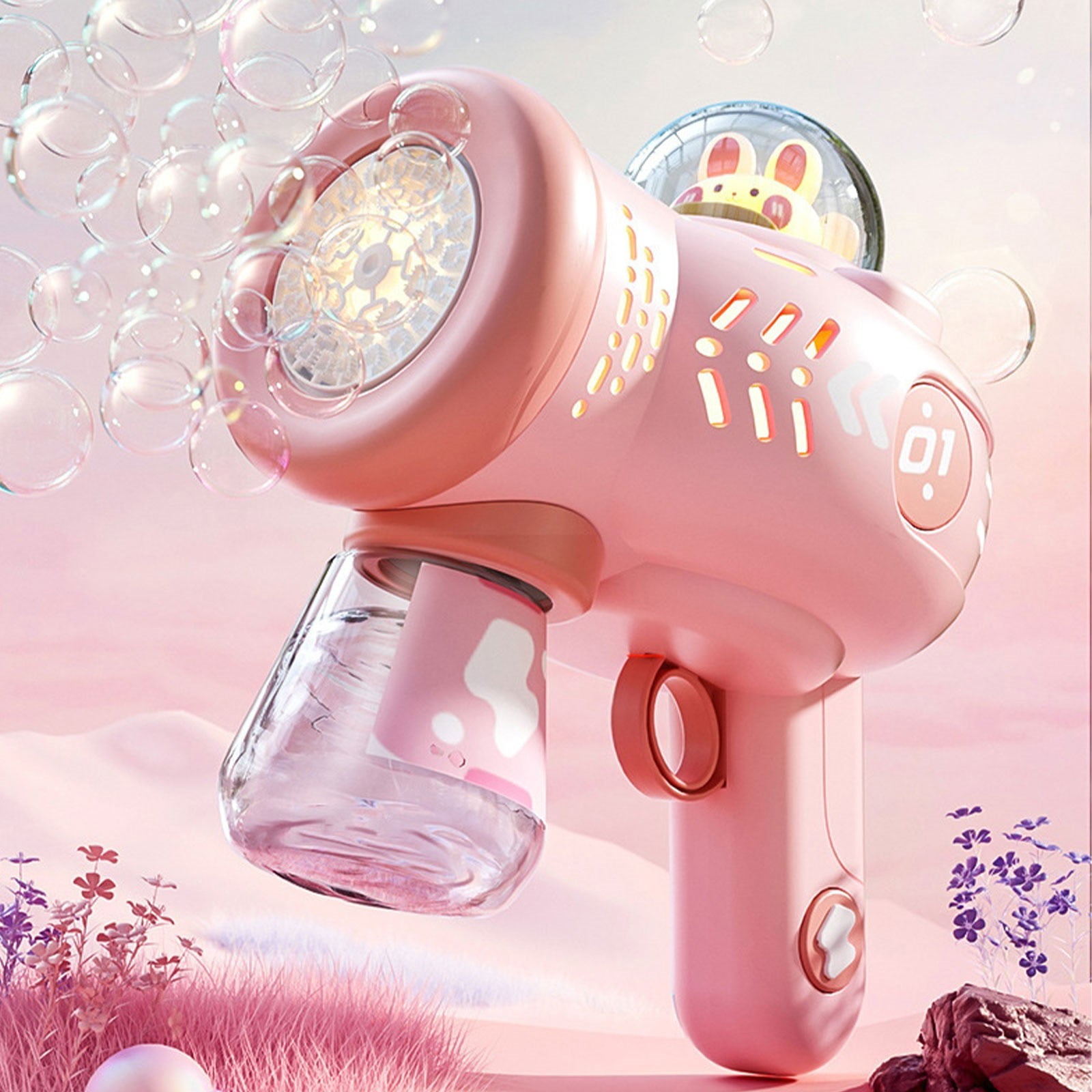 Bubble Gun- Bunny Bubble Machine Gun for 2+ Todddles Kids, Electric ...