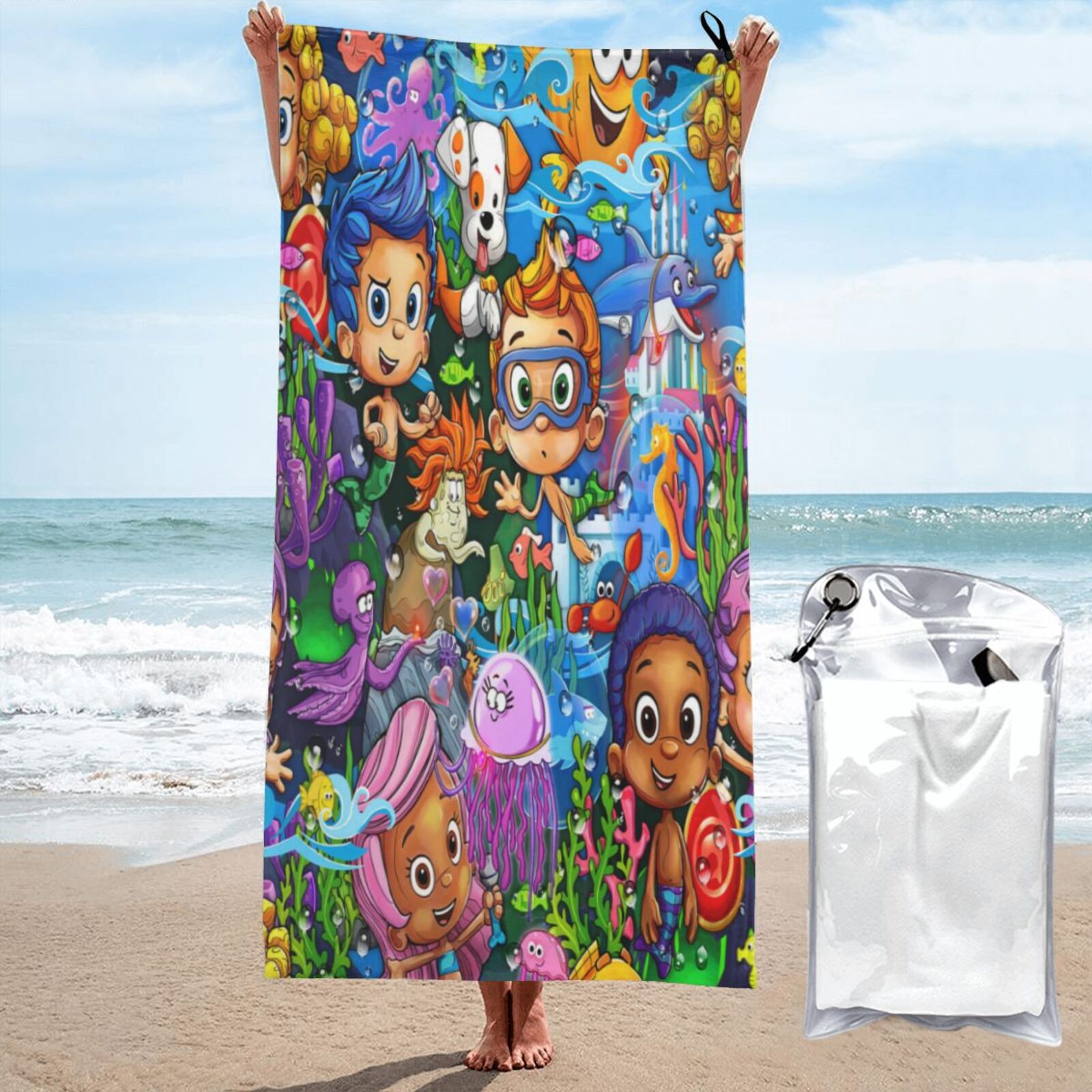 Bubble Gup-Pies Beach Towel Anti-Sand Beach Towel, Large Bath Towel ...