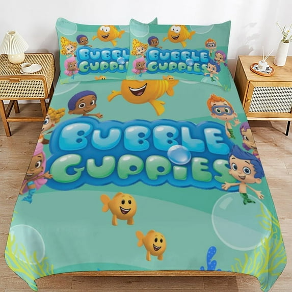 Bubble Guppies 3-Piece Bedding Set, 1 Comforter Cover + 2 Pillow Covers ...