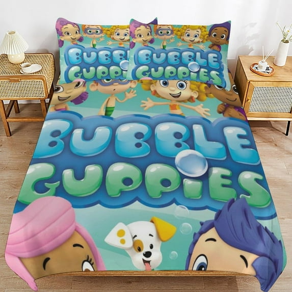 Bubble Guppies 3-Piece Bedding Set, 1 Comforter Cover + 2 Pillow Covers ...