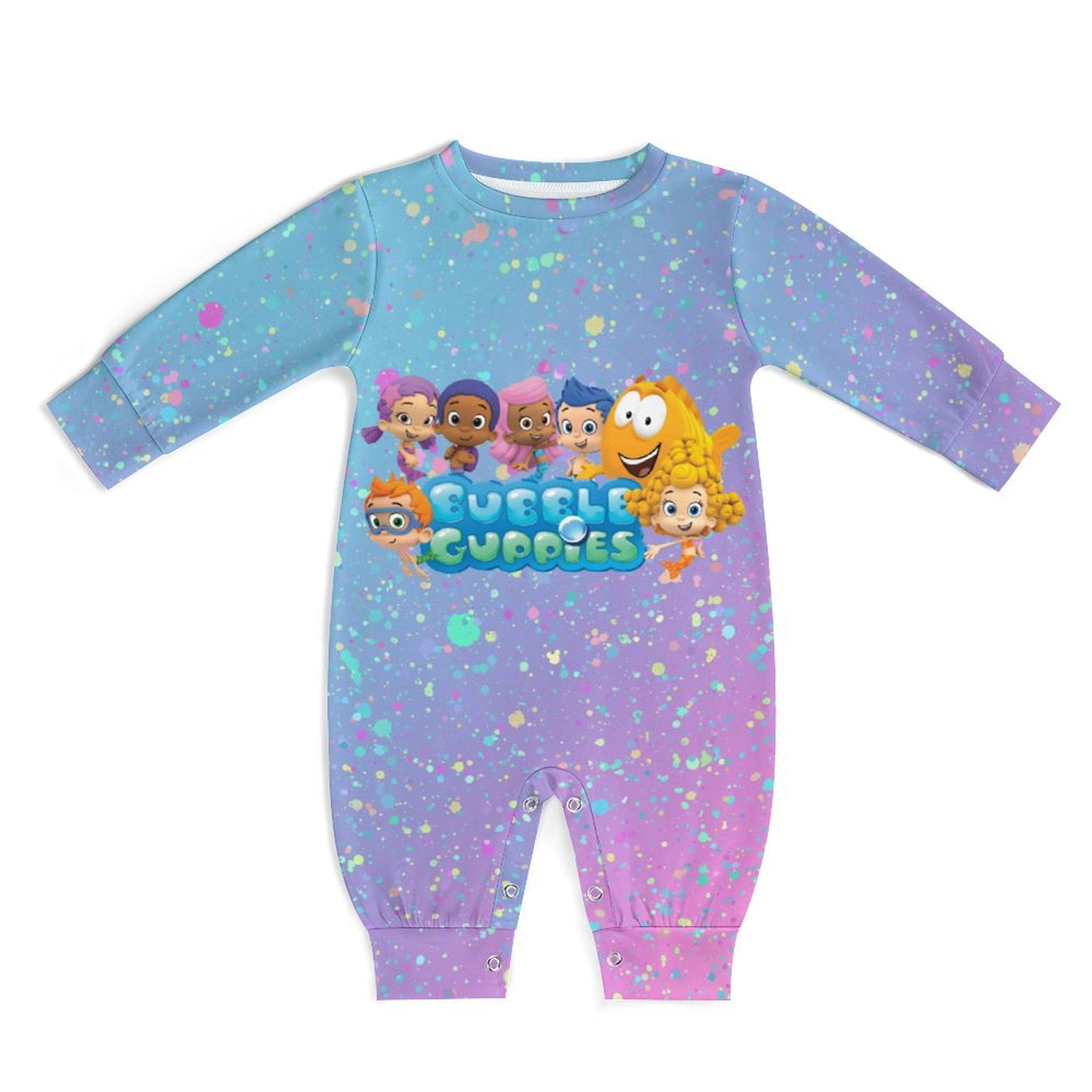 Bubble Guppies Baby Rompers One-Piece Long Sleeve Jumpsuit Bodysuits ...