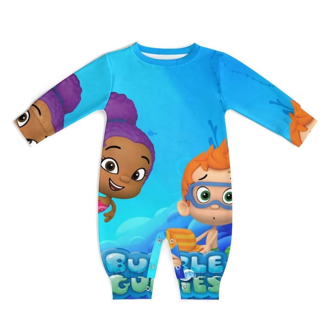 Bubble Guppies Baby Rompers One-Piece Long Sleeve Jumpsuit Bodysuits ...