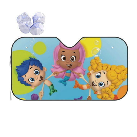 Bubble Guppies Car Windshield Sun Shade, Waterproof Auto Front Windshield Sun Visor Portable Sun ...