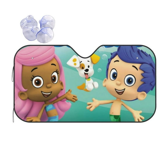 Bubble Guppies Car Windshield Sun Shade, Waterproof Auto Front Windshield Sun Visor Portable Sun ...