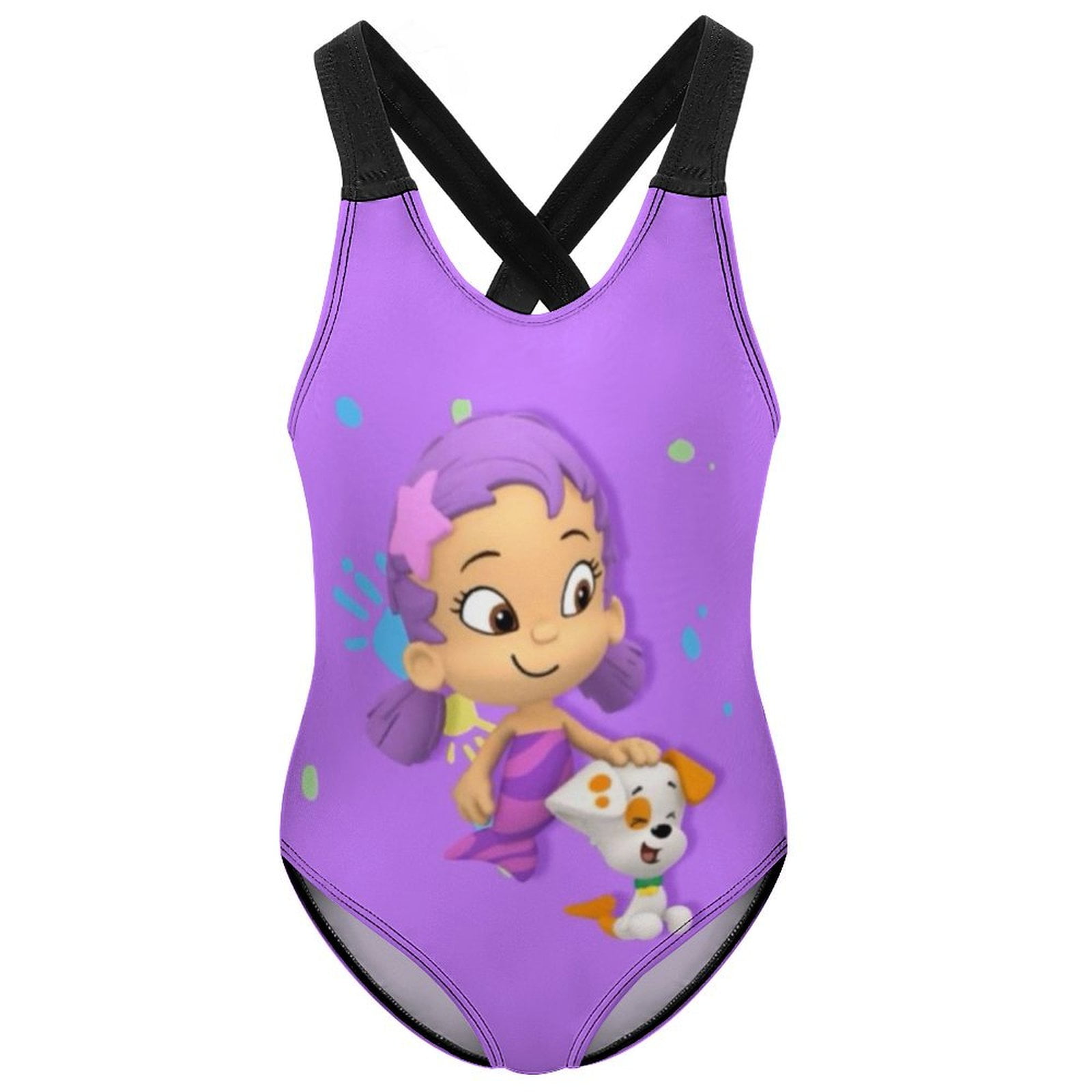 Bubble Guppies Cartoon girls one-piece swimsuit beach swimsuit suitable for 6-14 years old gifts ...