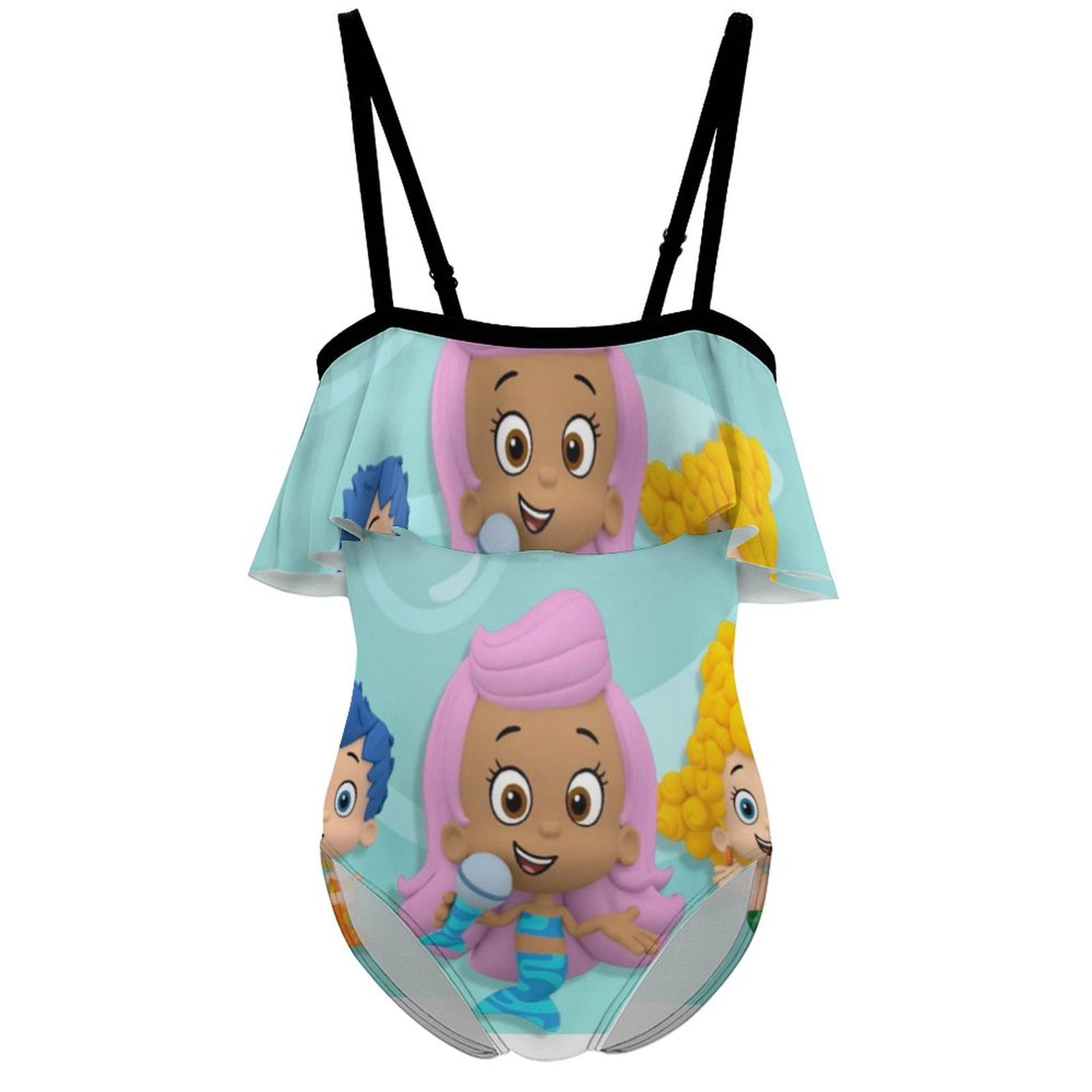 Bubble Guppies Children's Swimsuit Adjustable Off Shoulder Ruffle ...