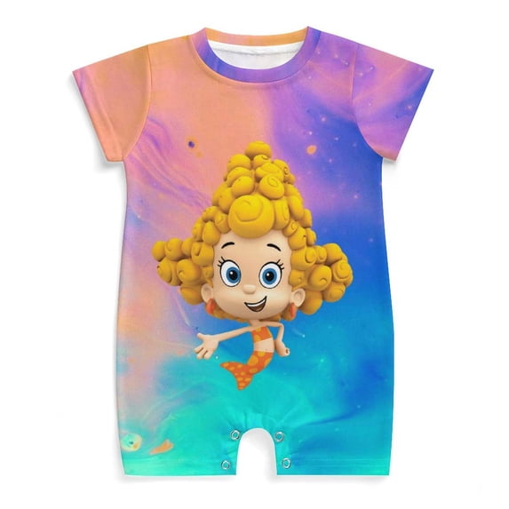 Bubble Guppies Deema Baby One-Piece Rompers Summer Short Sleeve Outfit ...