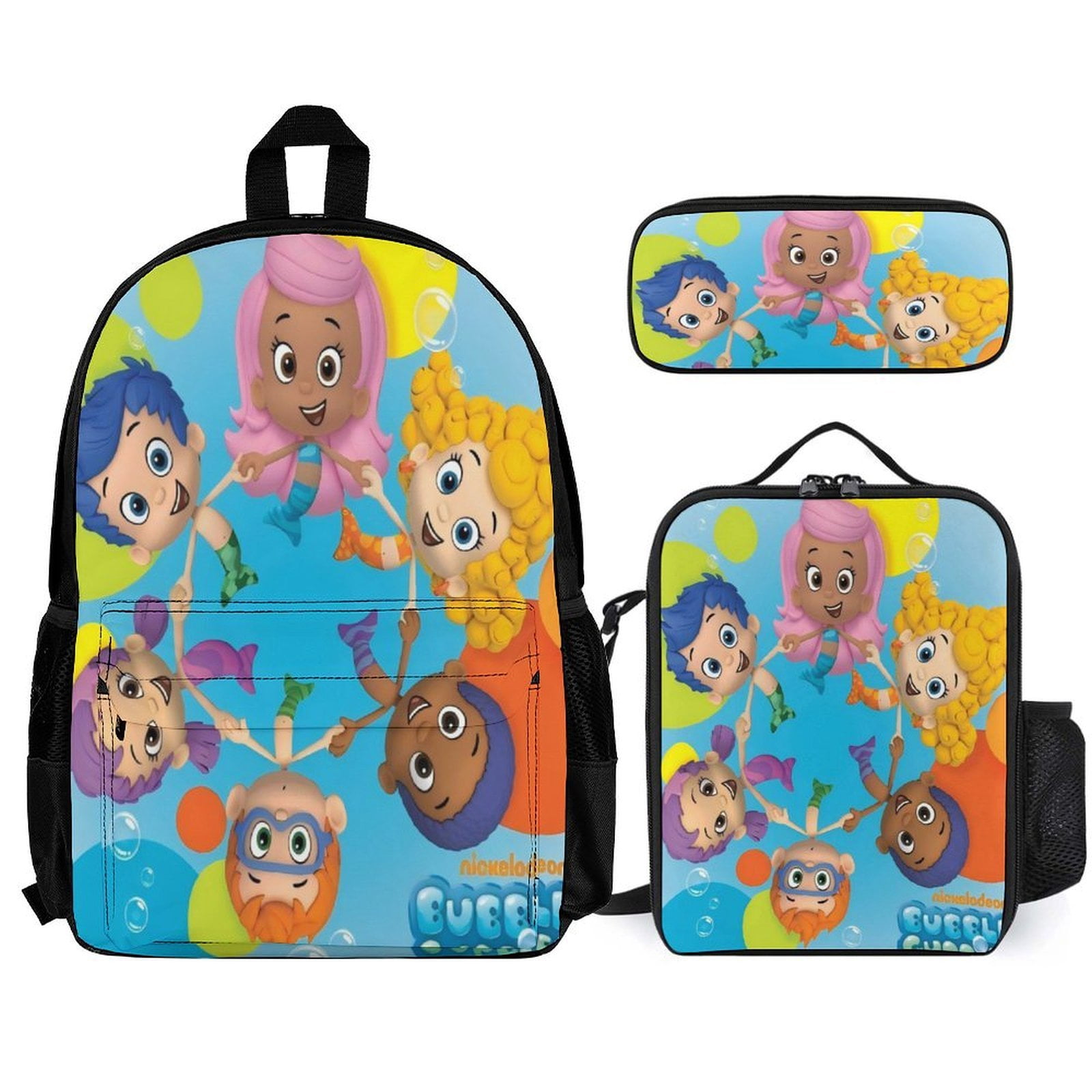 Bubble Guppies Fun cartoon three-piece backpack set: includes backpack ...