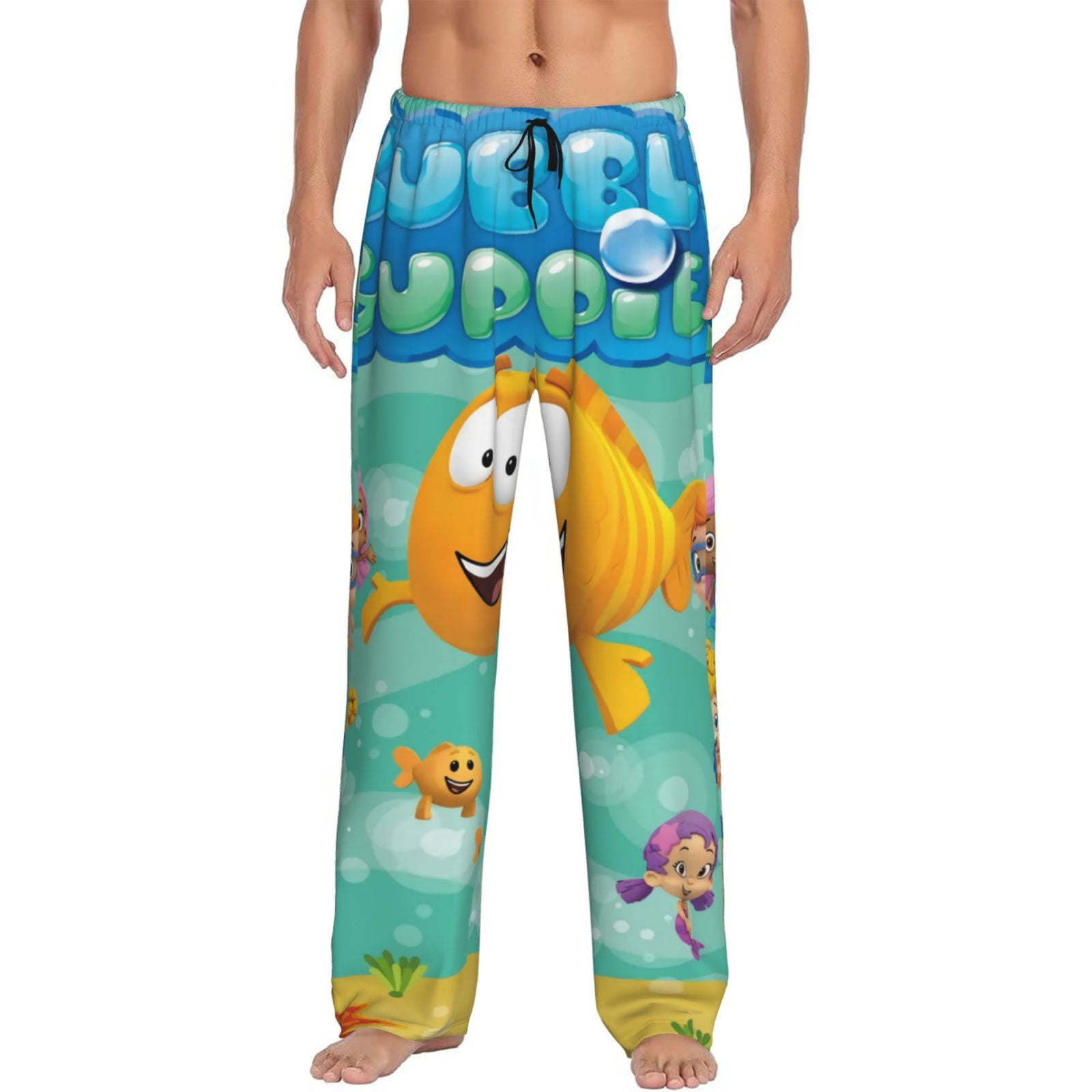 Bubble Guppies Men's Pajama Pants Cartoon All Over Print Elastic ...