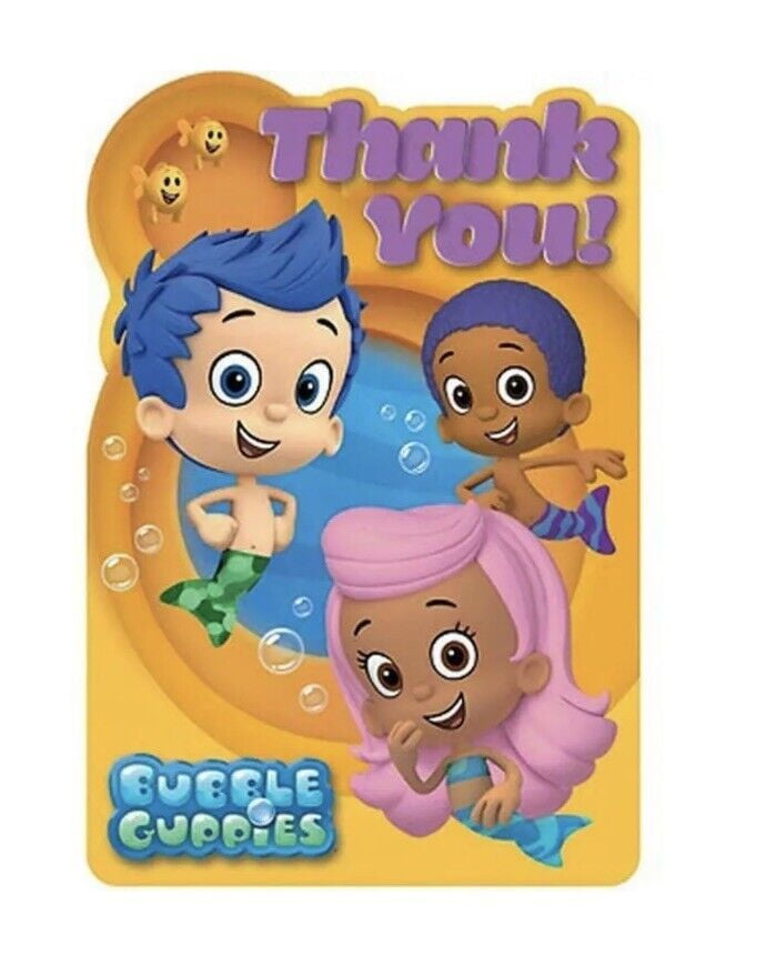 Bubble Guppies Nick Nickelodeon TV Show Birthday Party Thank You Notes ...