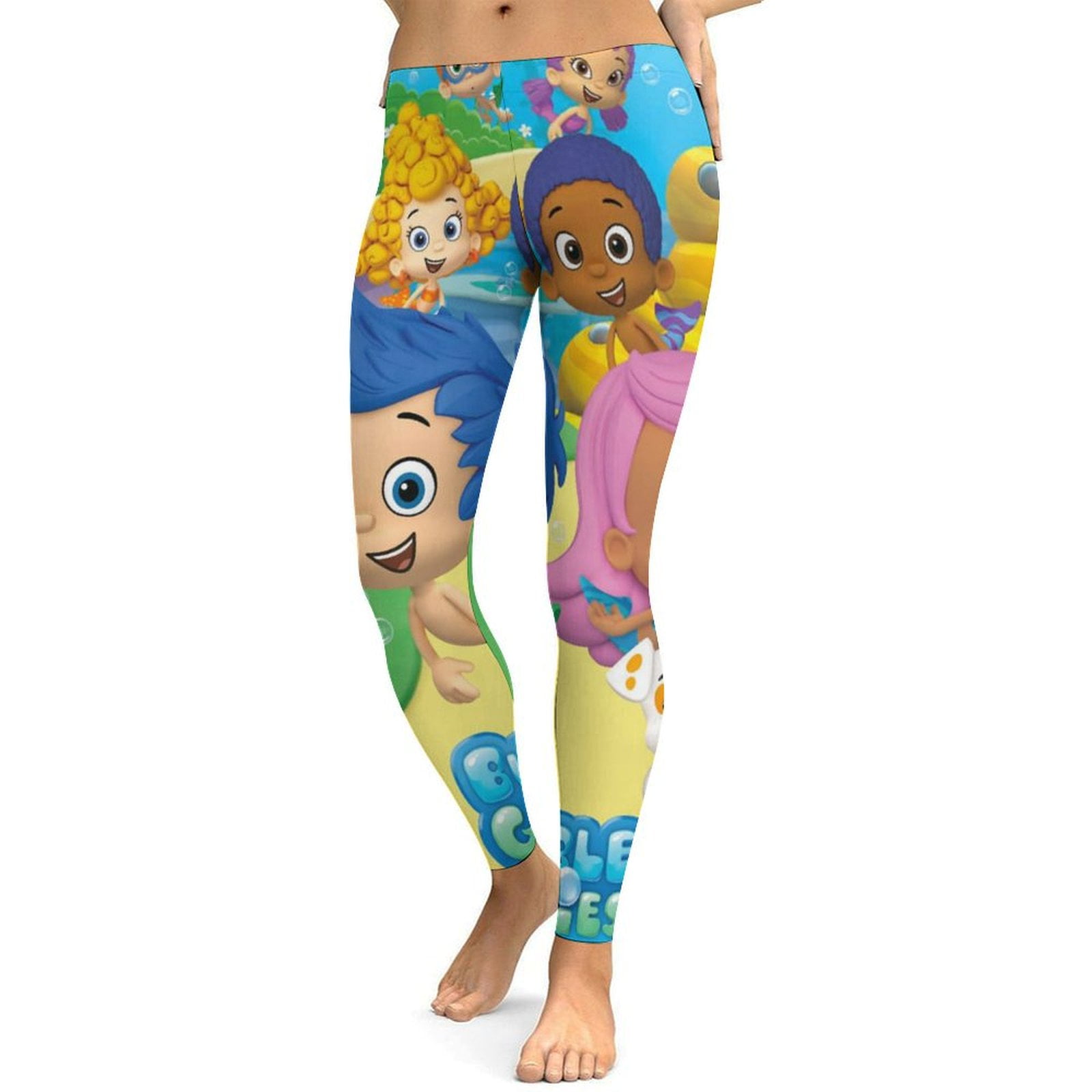 Bubble Guppies Yoga Pants For Womens Soft Elastic Tummy Control Non See