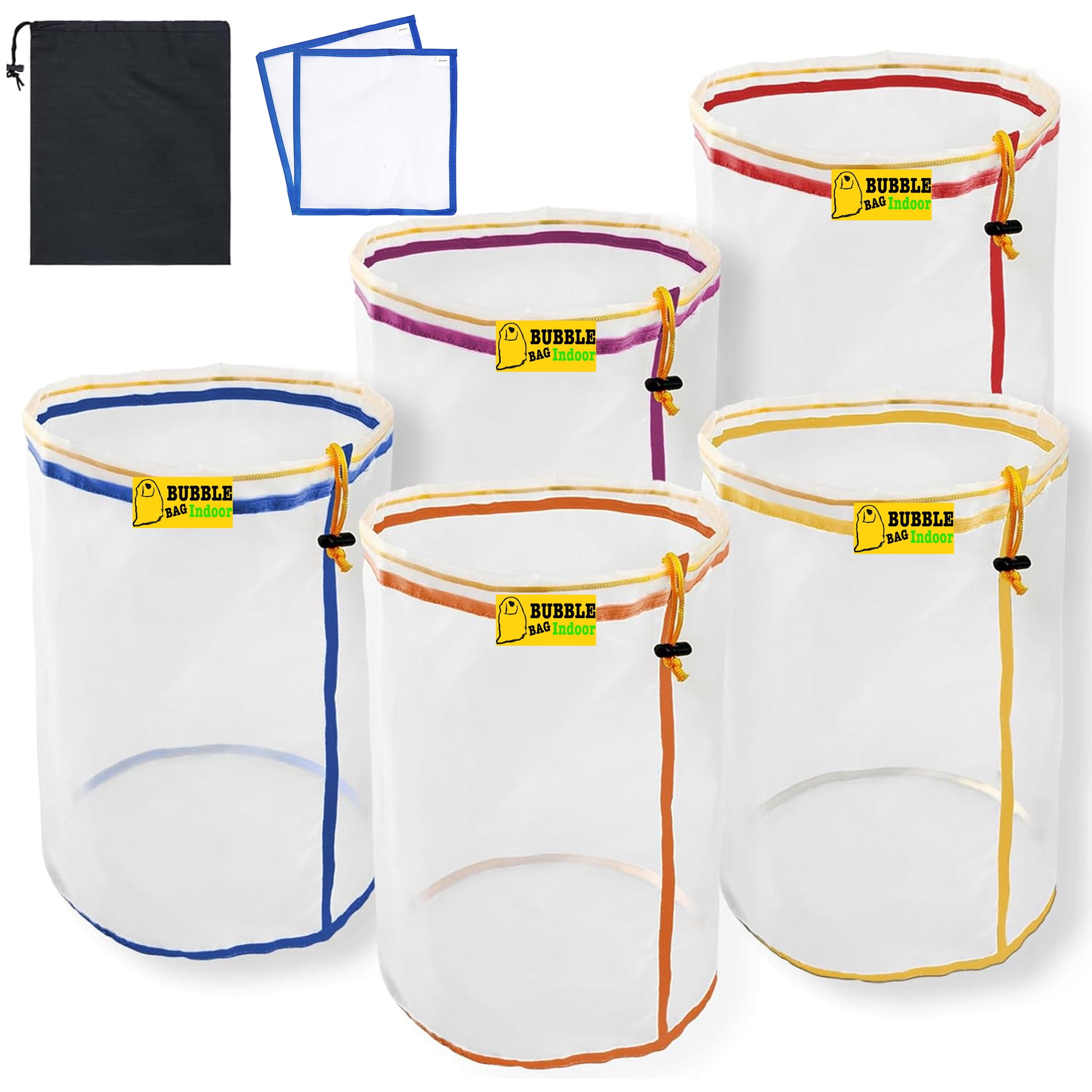 Bubble Hash Bags 1-Gallon 5pc Set - 25u Micron All Mesh Filter Bags ...