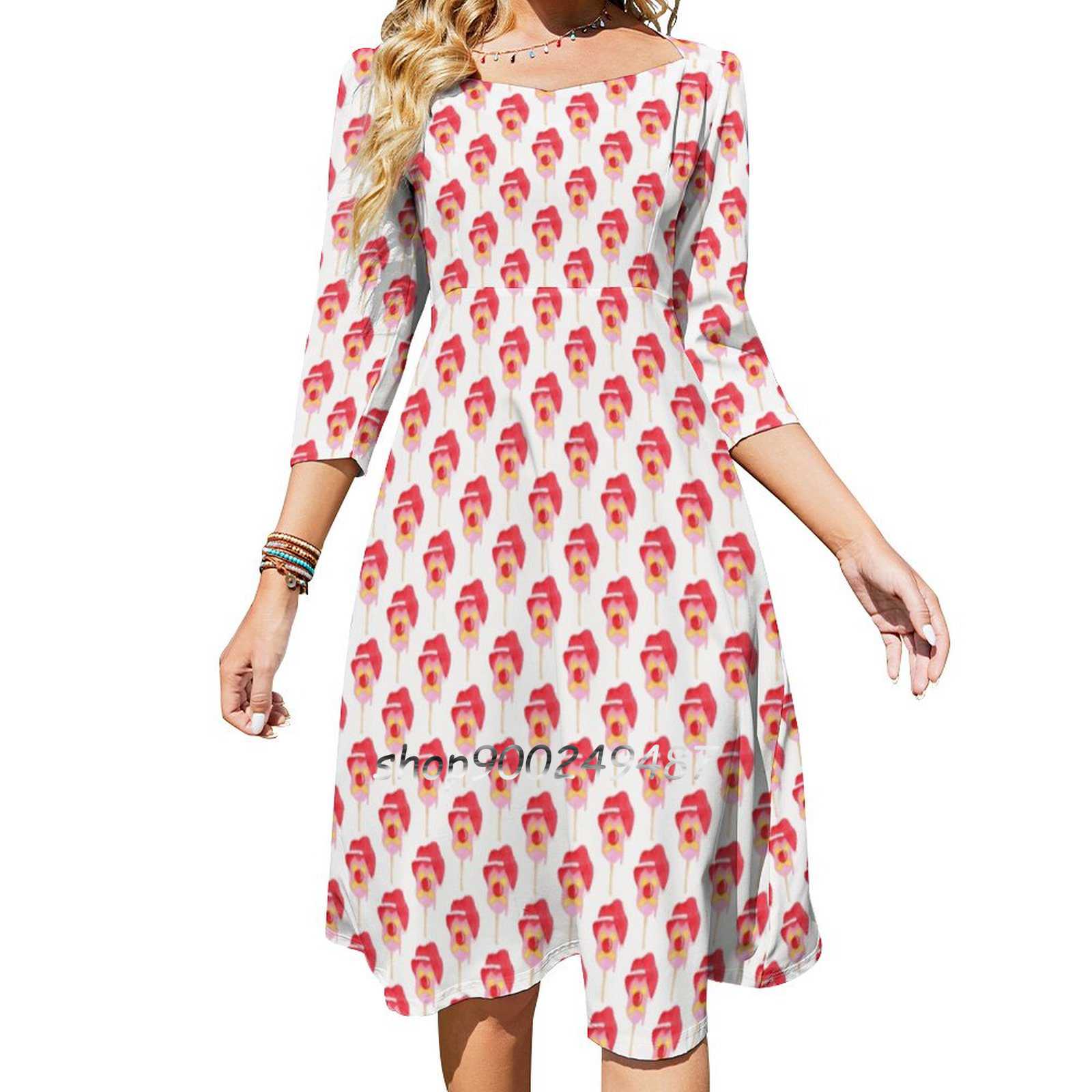 Bubble Ho Bill Flare Dress Square Neck Dress Elegant Female Fashion ...