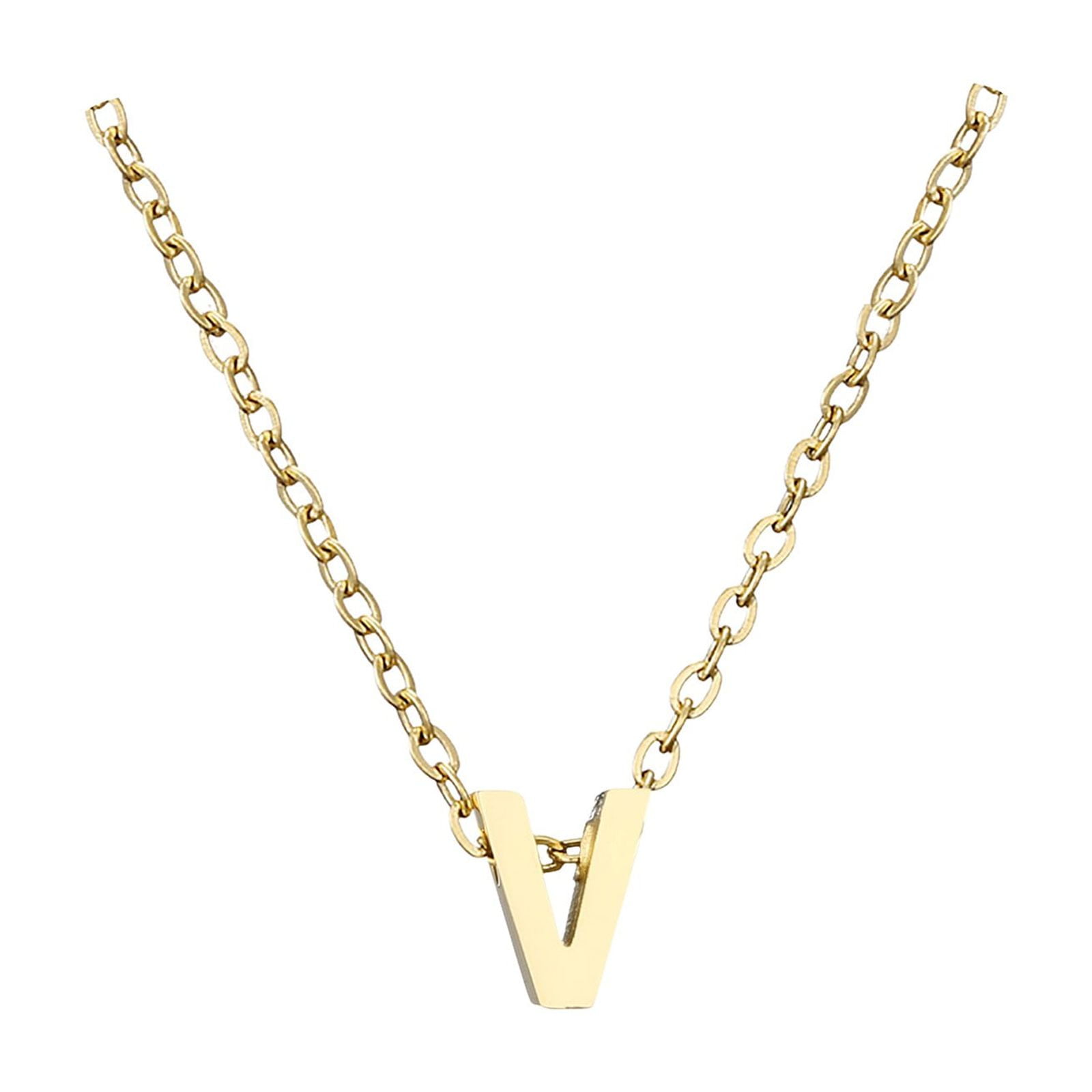 Bubble Initial Necklaces For Women Letter Necklace friend friend V Gold ...