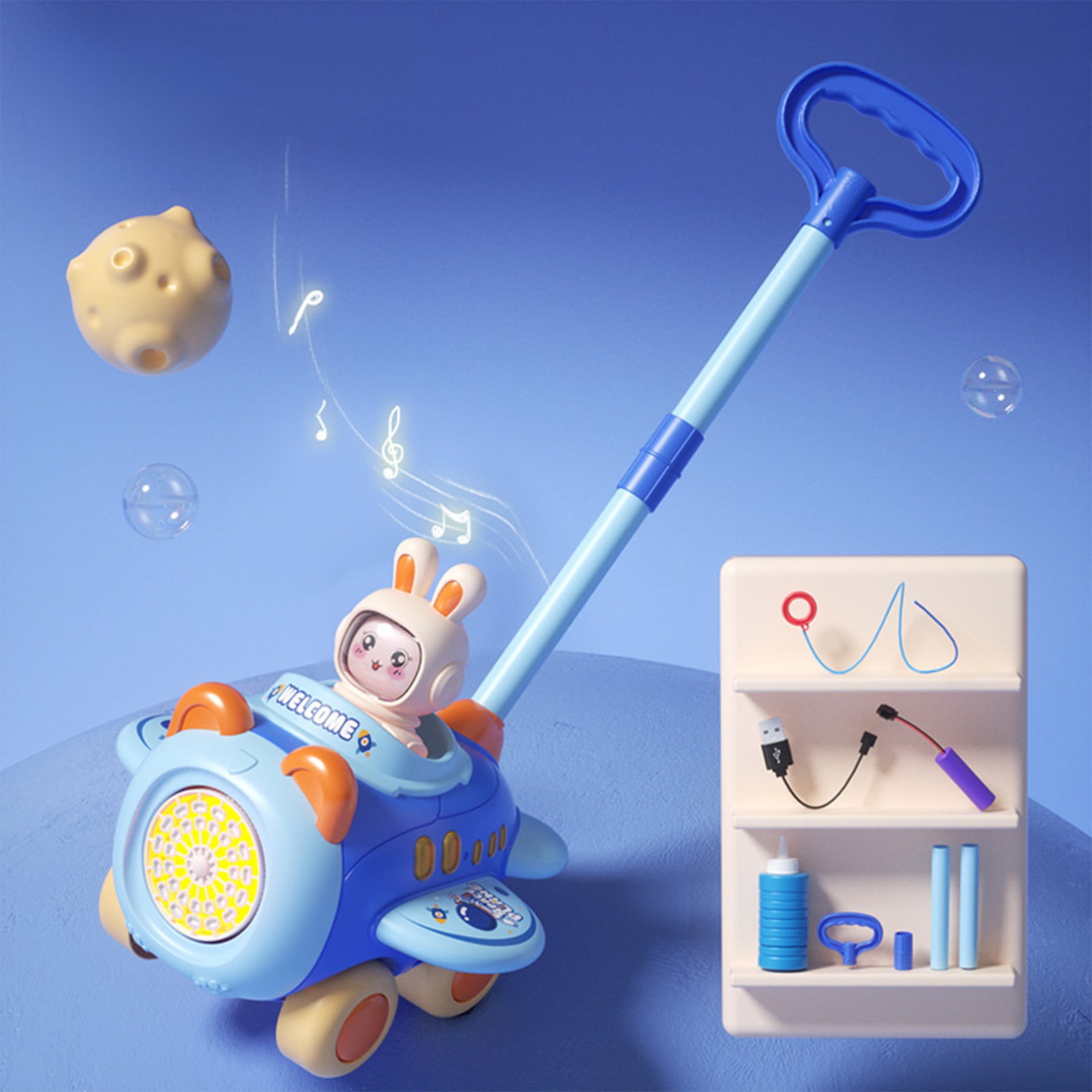 Bubble Lawn Mower Toddler Toy,Blue Rabbit Bubble Blower Machine for ...