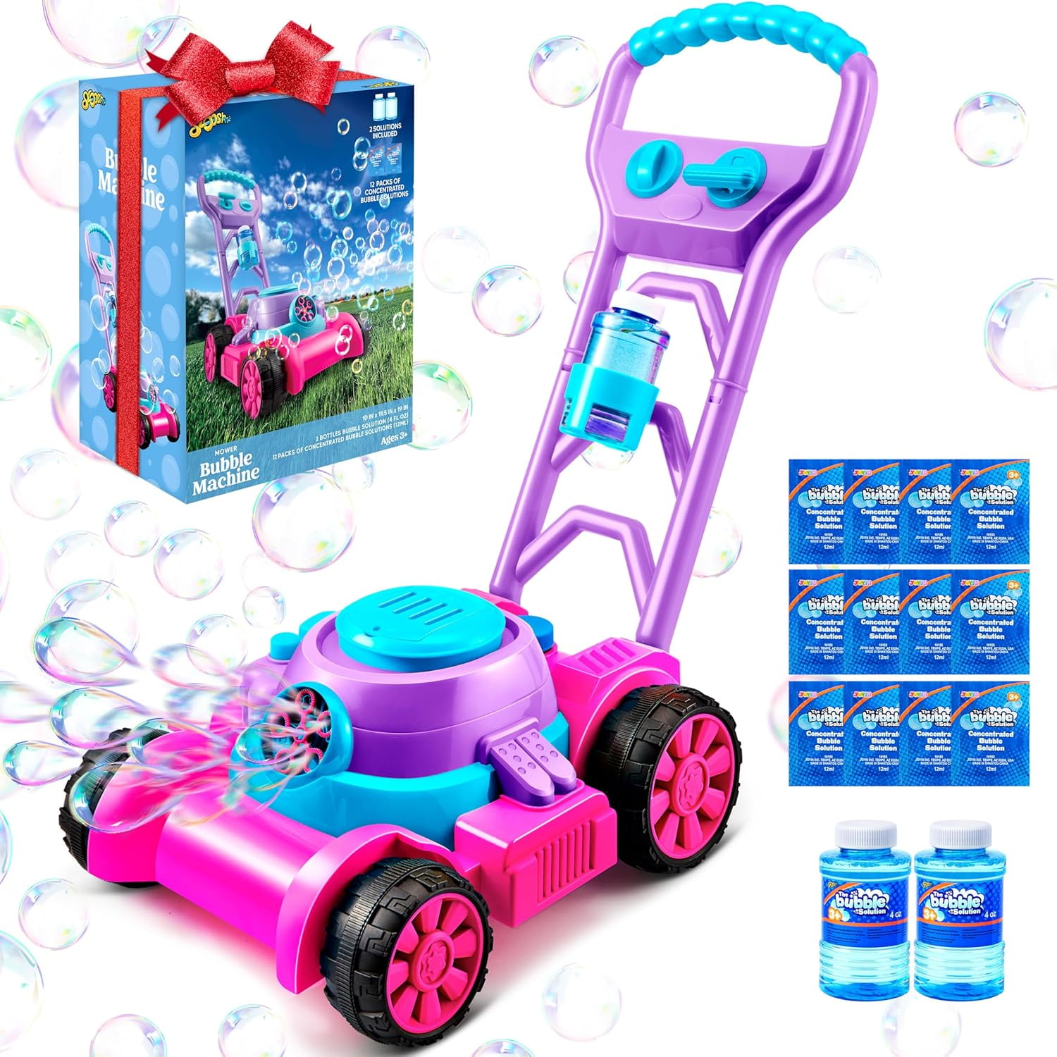 Bubble Lawn Mower Toddler Toys - Kids Bubble Machine Summer Outdoor ...