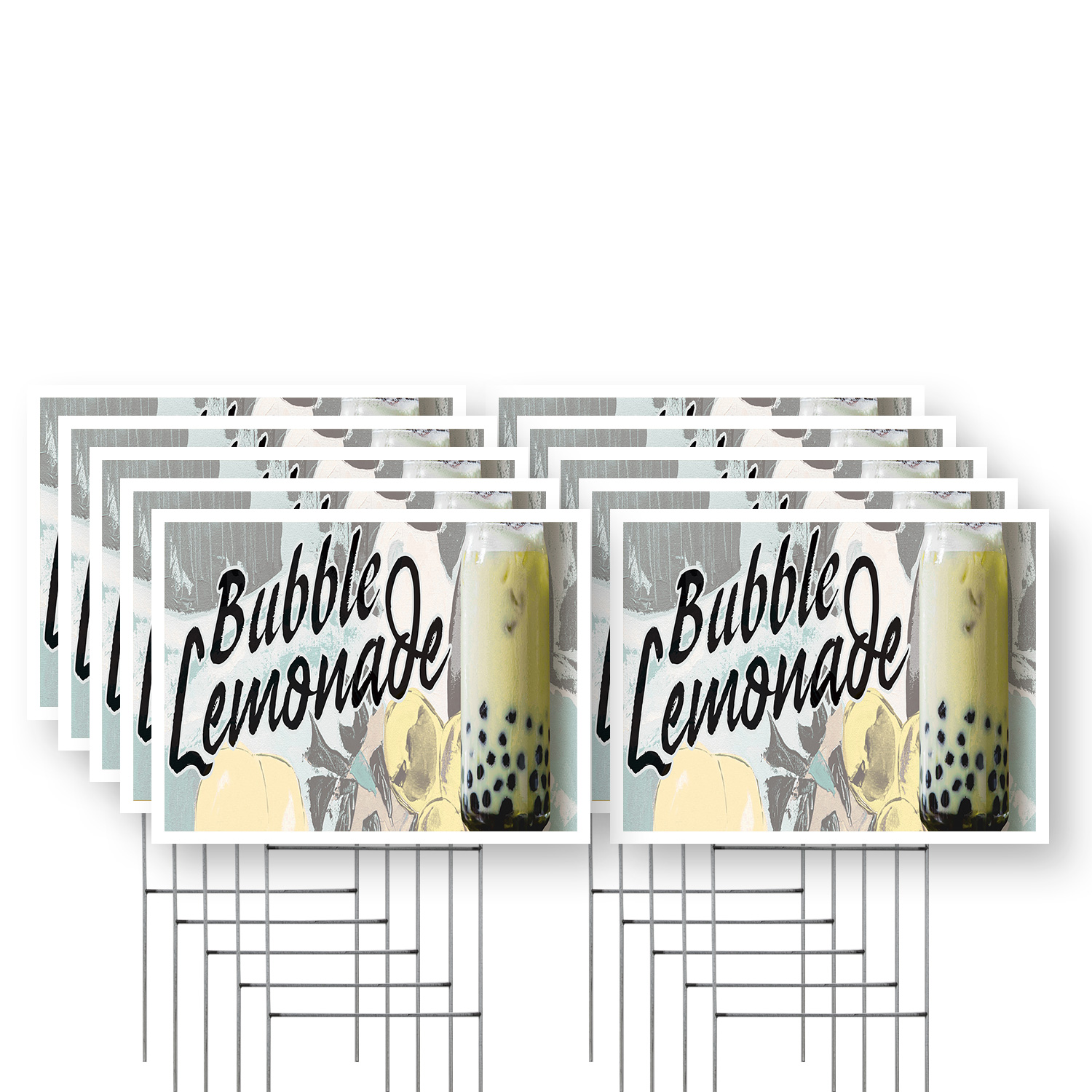 Bubble Lemonade Yard Sign 10 Pack of 12 Inch x 16 Inch Double Sided ...