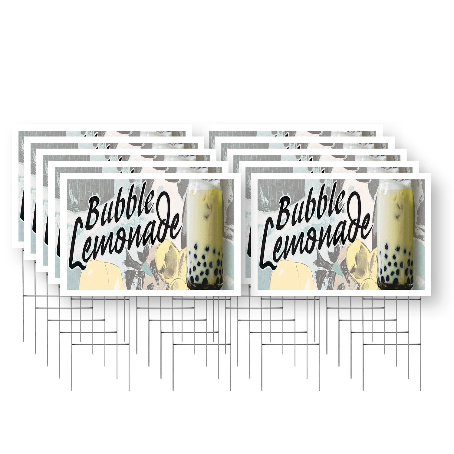 Bubble Lemonade Yard Sign 10 Pack of 24 Inch x 36 Inch Double Sided ...