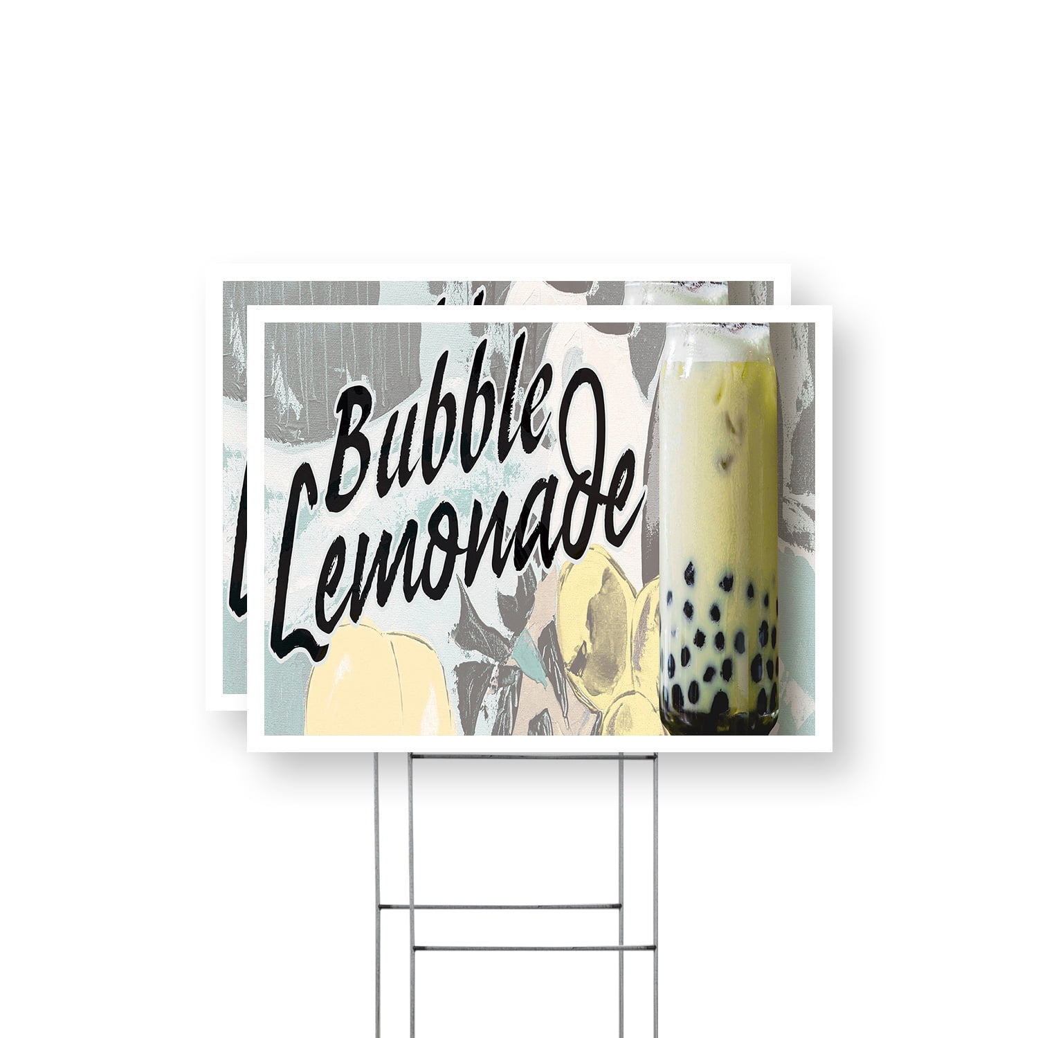 Bubble Lemonade Yard Sign 2 Pack of 18 Inch x 24 Inch Double Sided ...