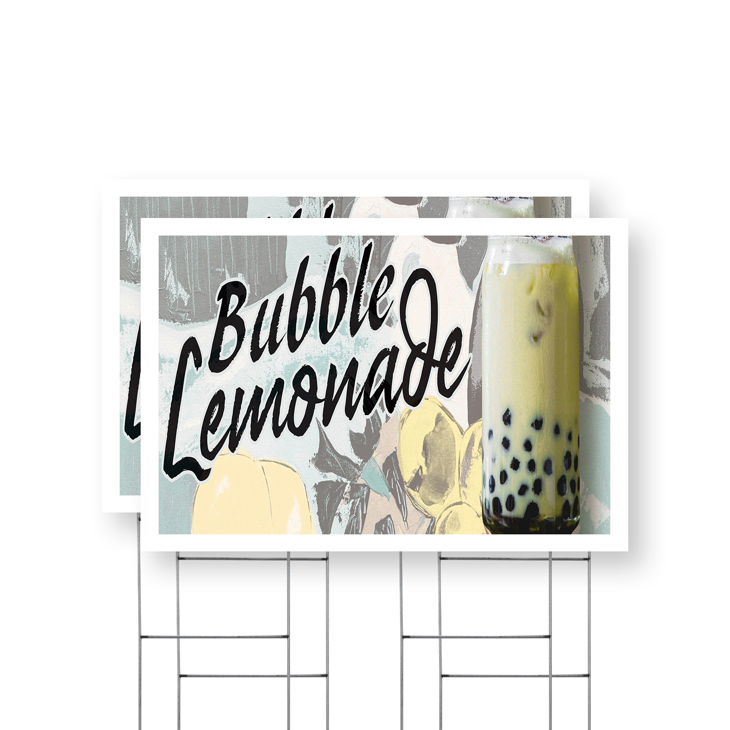 Bubble Lemonade Yard Sign 2 Pack of 24 Inch x 36 Inch Double Sided ...
