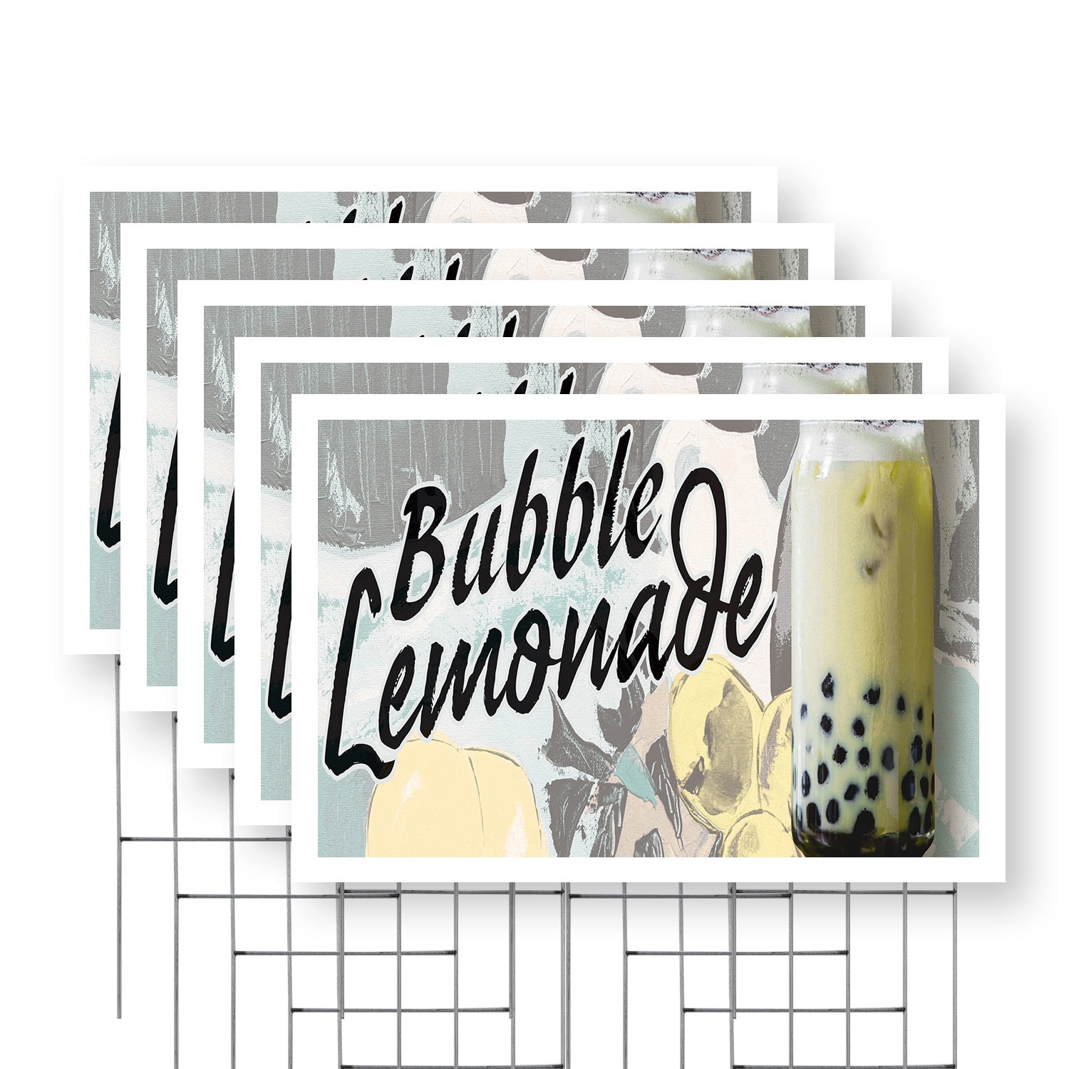 Bubble Lemonade Yard Sign 5 Pack of 24 Inch x 36 Inch Single Sided ...