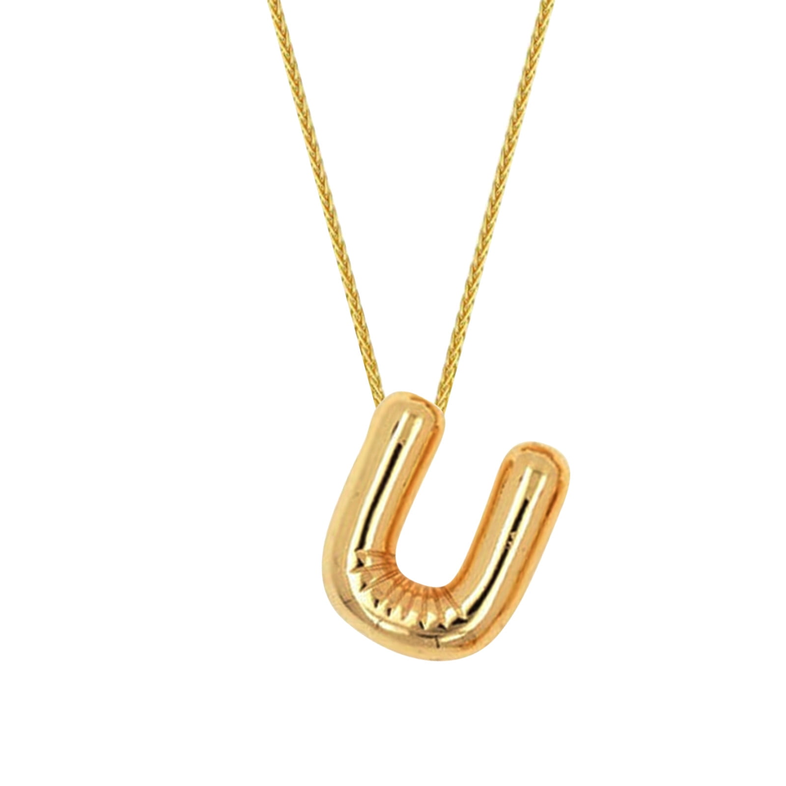 Bubble Letter Necklace Balloon Initial Necklaces for Women Dainty ...