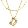 Bubble Letter Necklace Gold For Women Initial Necklace 14K Gold Plated ...