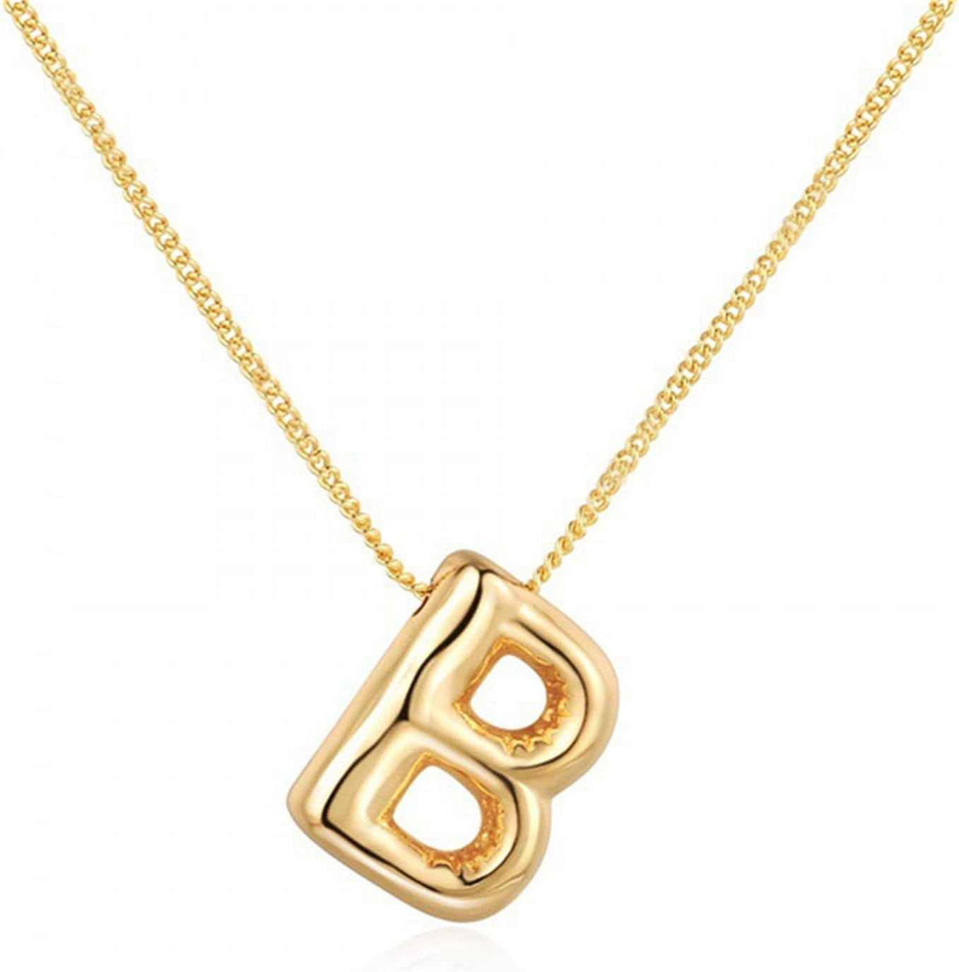Bubble Letter Necklace for Women Dainty Balloon Initial Alphabet ...