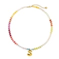 Bubble Letter Necklace for Women, Gold Initial Pendant Necklace with ...