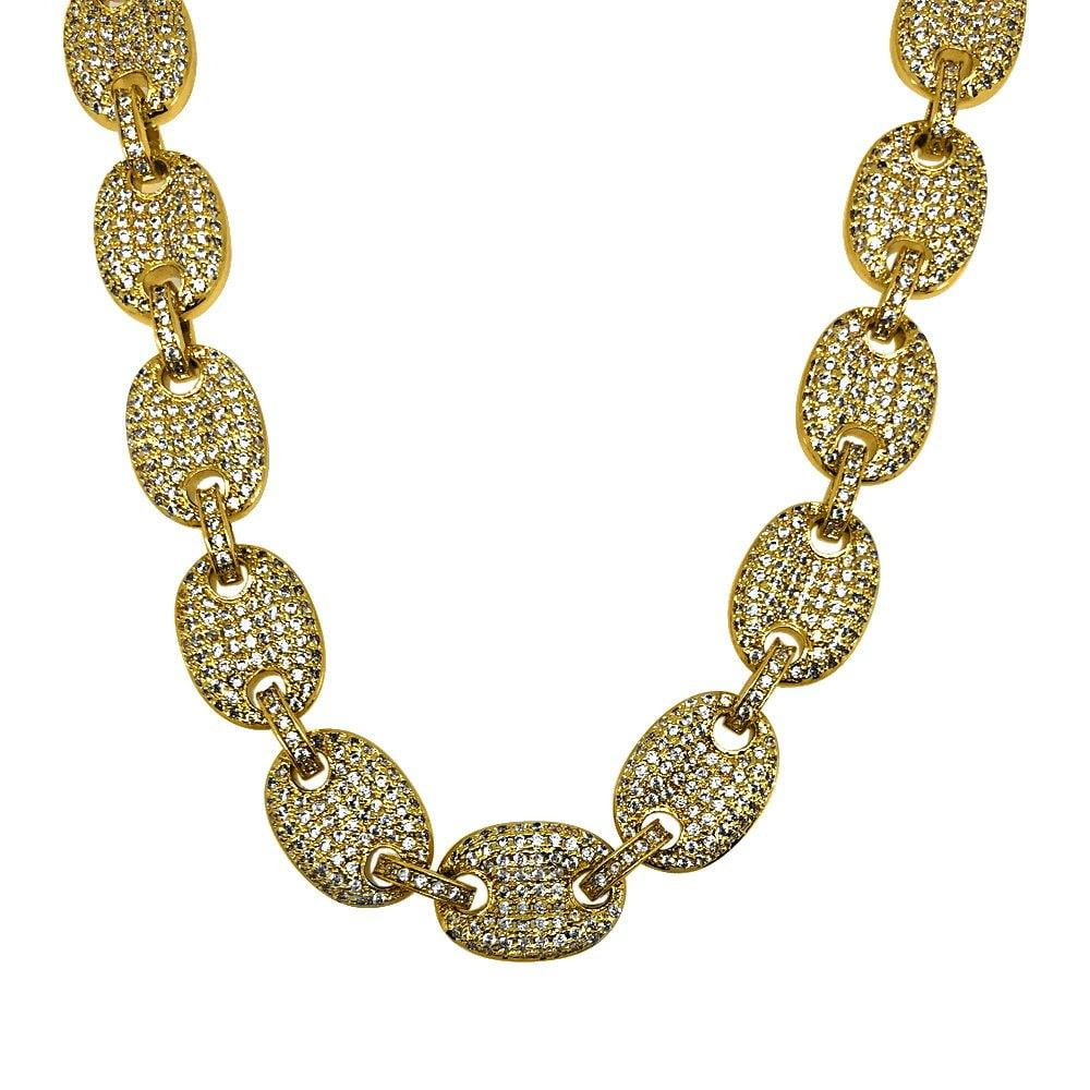 Bubble Link Marine Bling Bling Gold CZ Chain (18") - Walmart.com