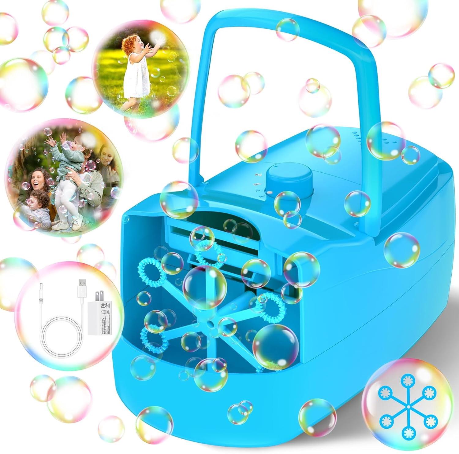 Bubble Machine, Automatic 18000+ Per Minute Big Bubbles Blower Maker for Kids Toddlers with 2 ...