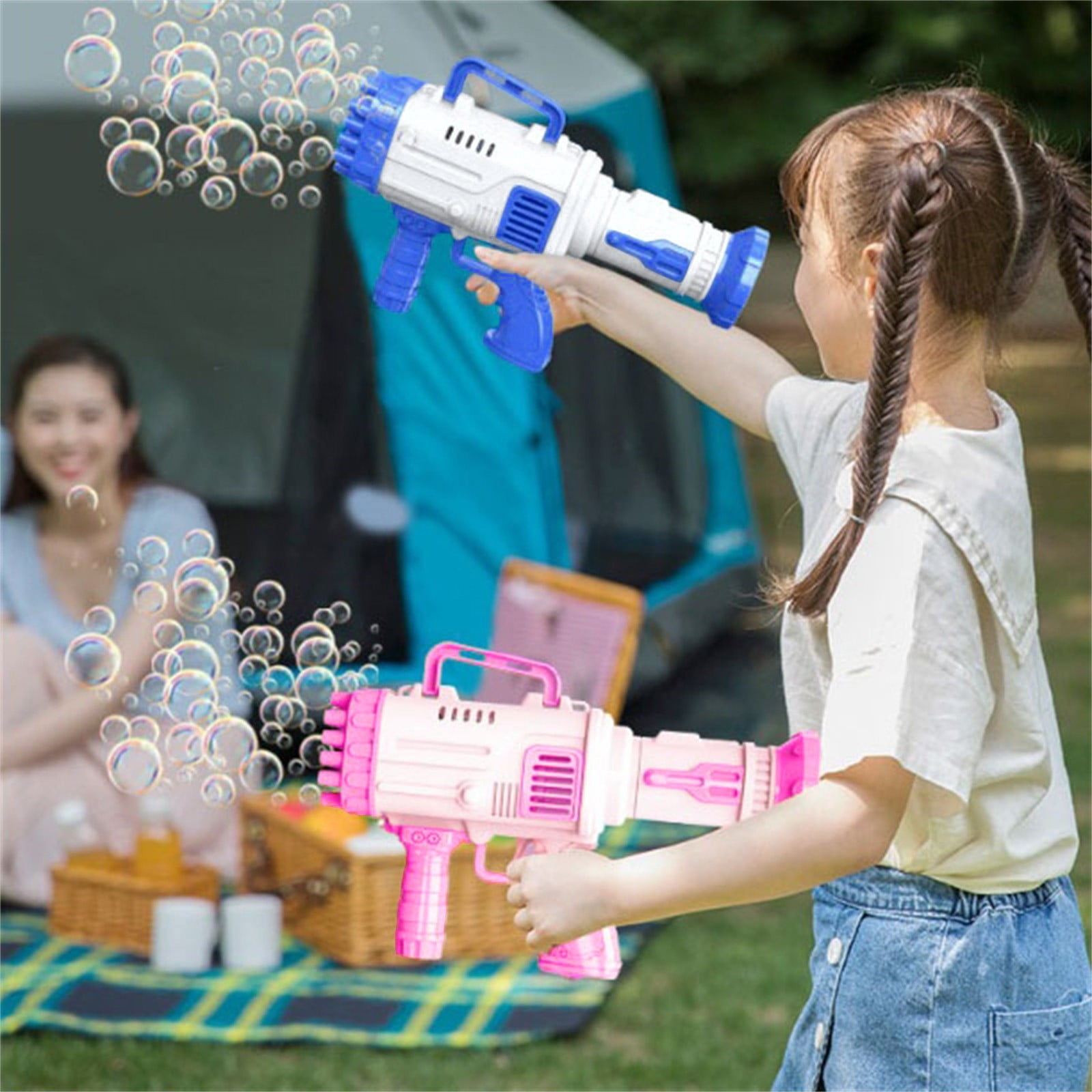 Bubble Machine,Bubble Gun Machine for Kids 4-8 years,32-Hole Automatic ...