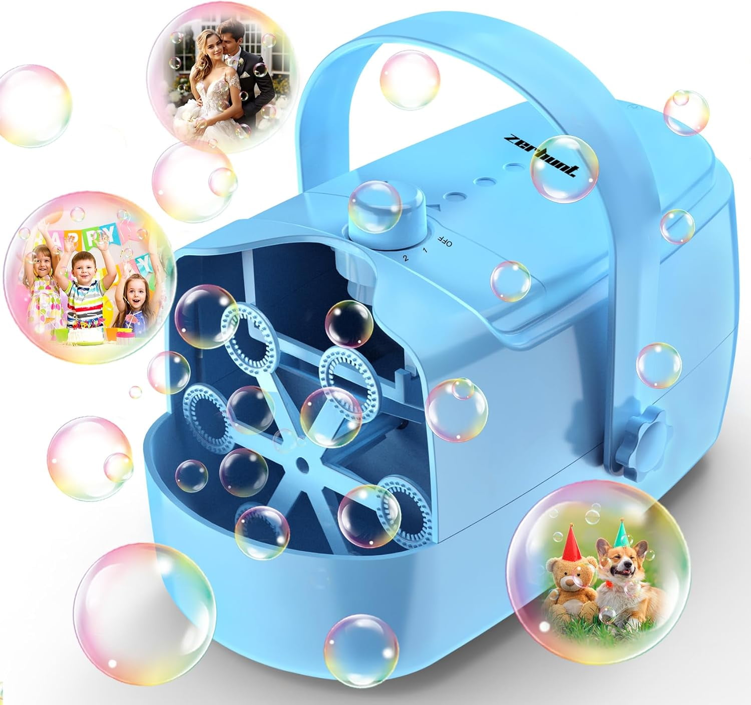 Bubble Machine Durable Automatic Bubble Blower, 8000+ Bubbles Per Minute Bubbles for Kids ...