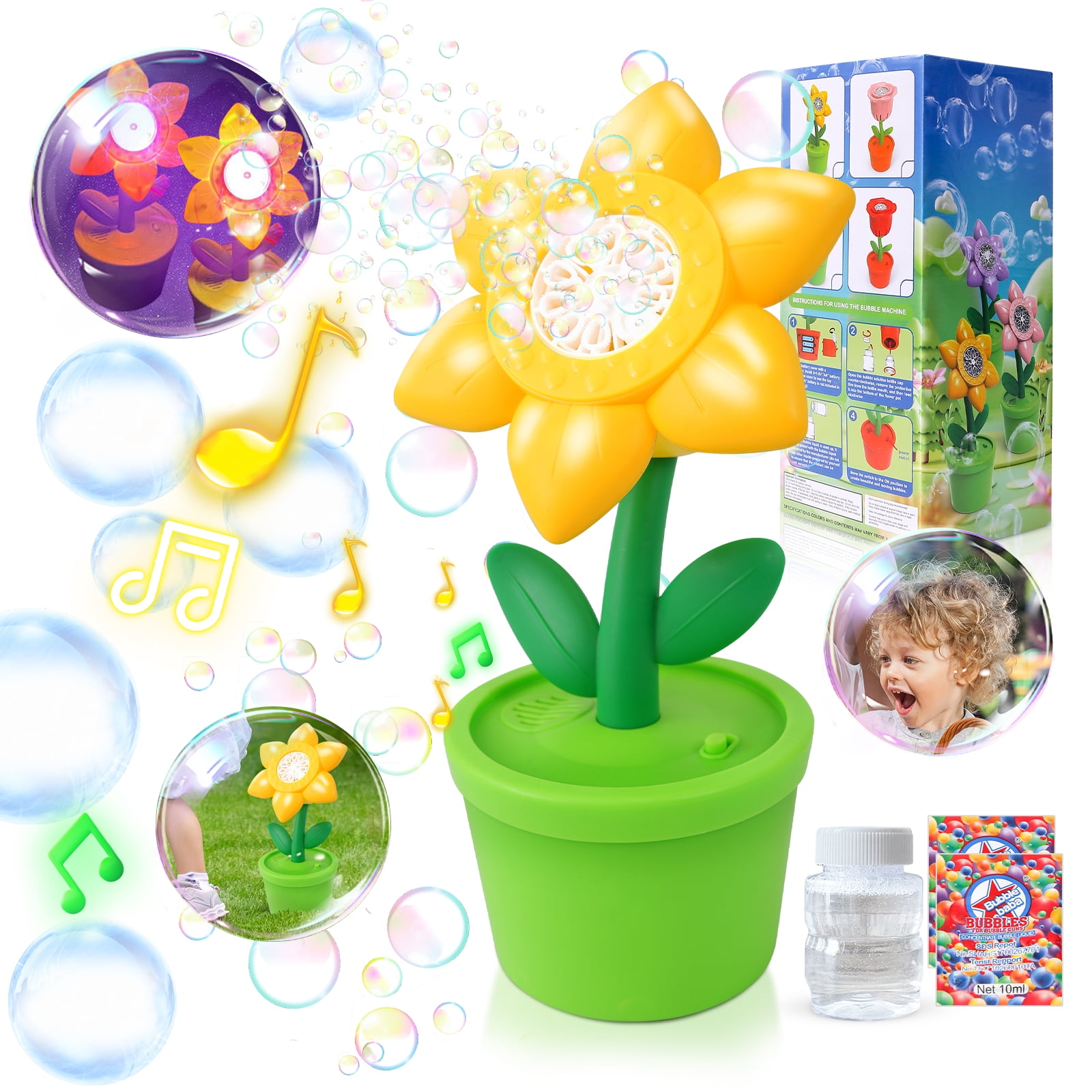 Bubble Machine for Kids, 20000+ Bubbles Per Minute Automatic Bubble ...