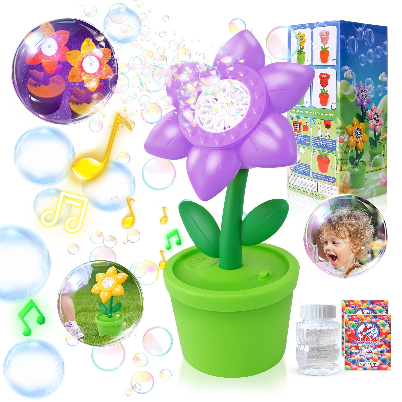 Bubble Machine for Kids, 20000+ Bubbles Per Minute Automatic Bubble Maker for Toddlers, Portable ...