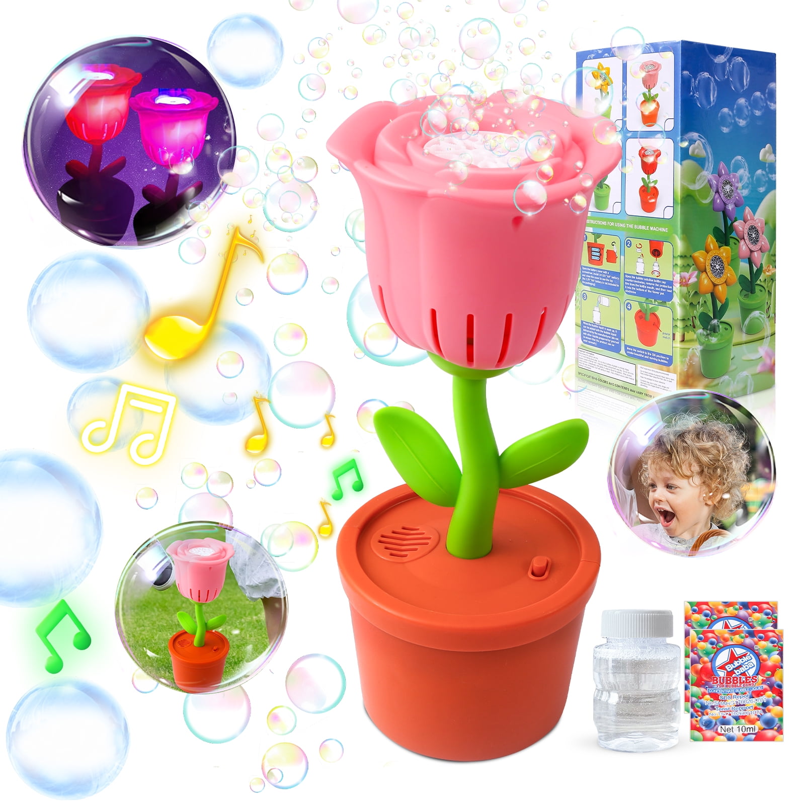 Bubble Machine for Kids, 20000+ Bubbles Per Minute Automatic Bubble ...