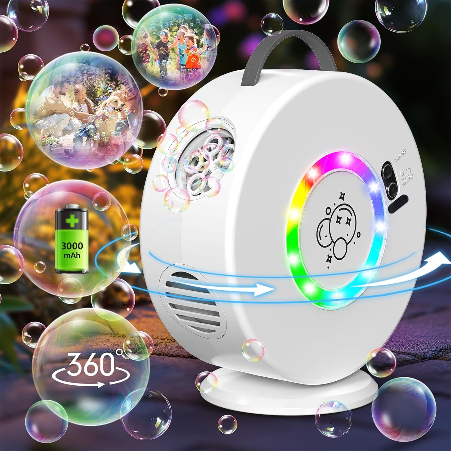 Bubble Machine for Kids Toddlers,Automatic Bubble Blower Rechargeable ...