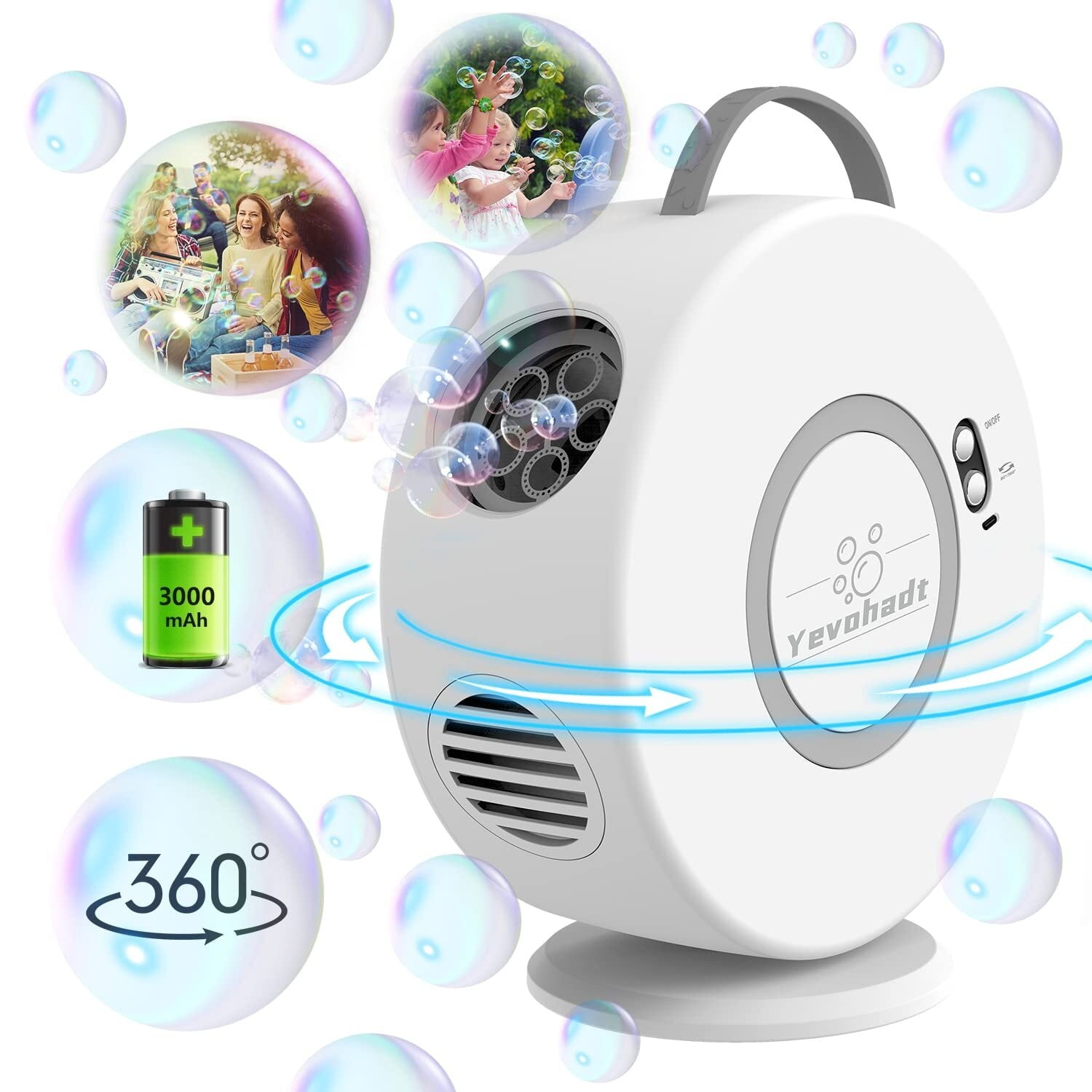 Bubble Machine for Kids Toddlers,Automatic Bubble Blower Rechargeable ...