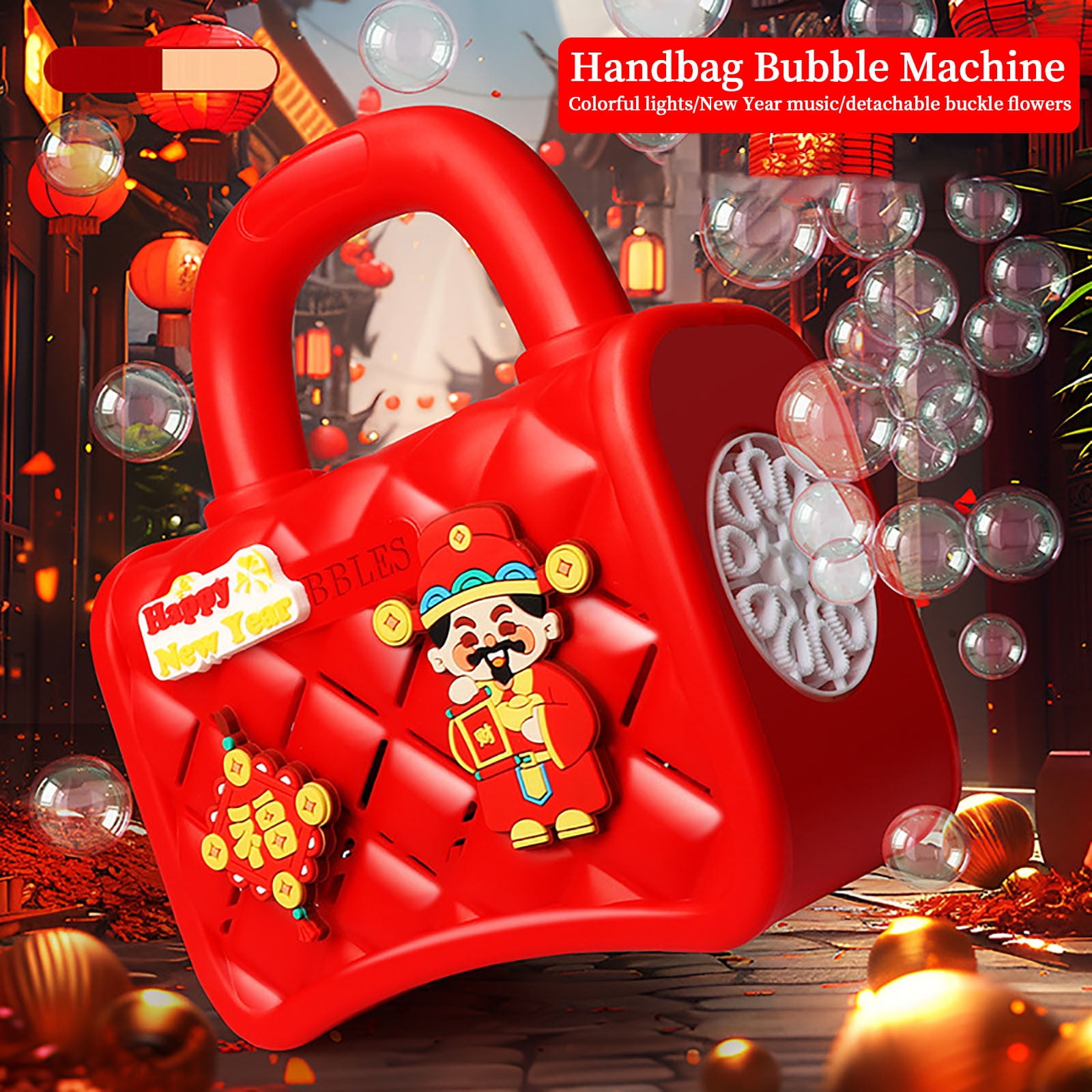 Bubble Machine New Year Bubble Blower, Bubbles for Kids Toddlers Bubble Maker Operated By Plugin ...