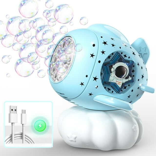 Bubble Machine, Rechargeable Bubble Blower for Kids with LED Light ...