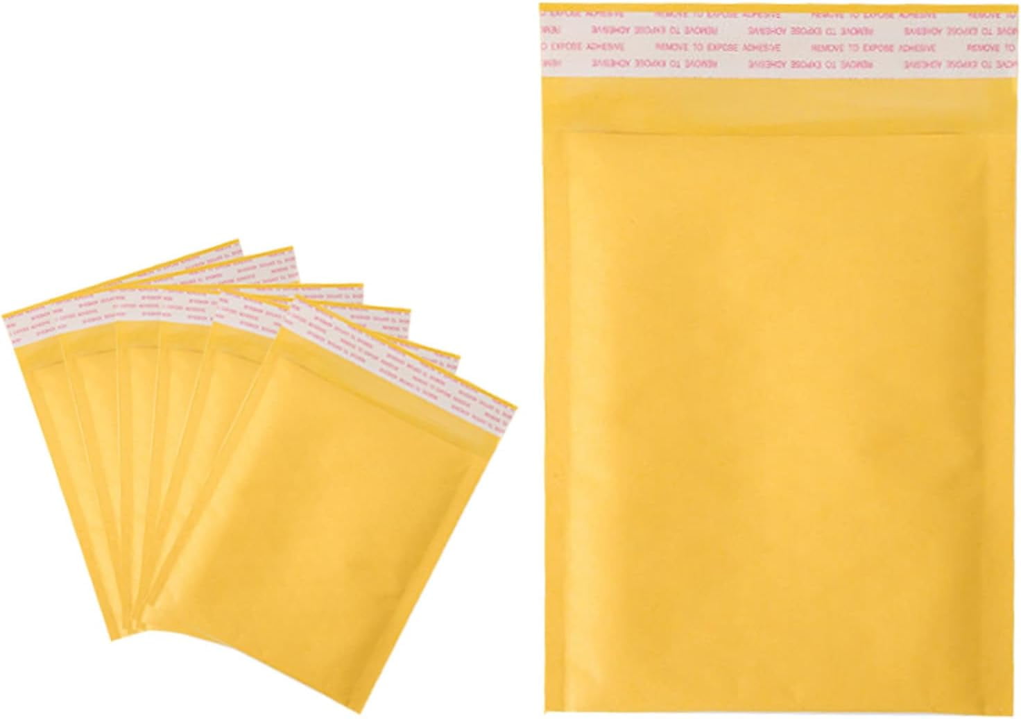 Bubble Mailer Envelopes Bag Padded, 4 x 8 inch, Golden Yellow, 100 ...