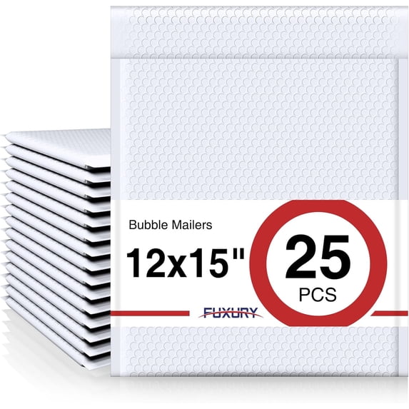 Bubble Mailers 12x15" White Padded Envelopes 25 Pack large bubble ...