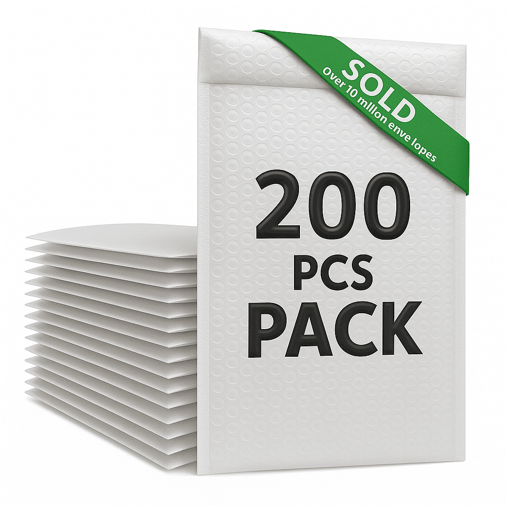 Bubble Mailers 8.5x12 Inch, Pack of 200 – Padded Shipping Envelopes for ...