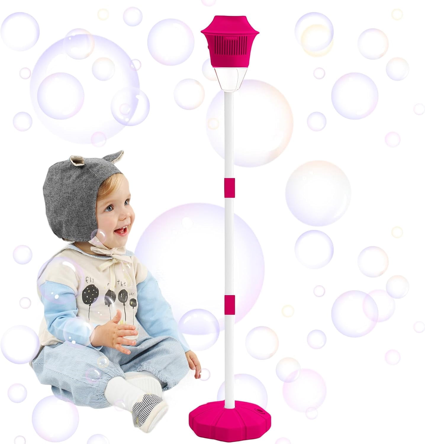 Bubble Maker Machine for Kids, Rechargeable Bubble Stand Machine with ...