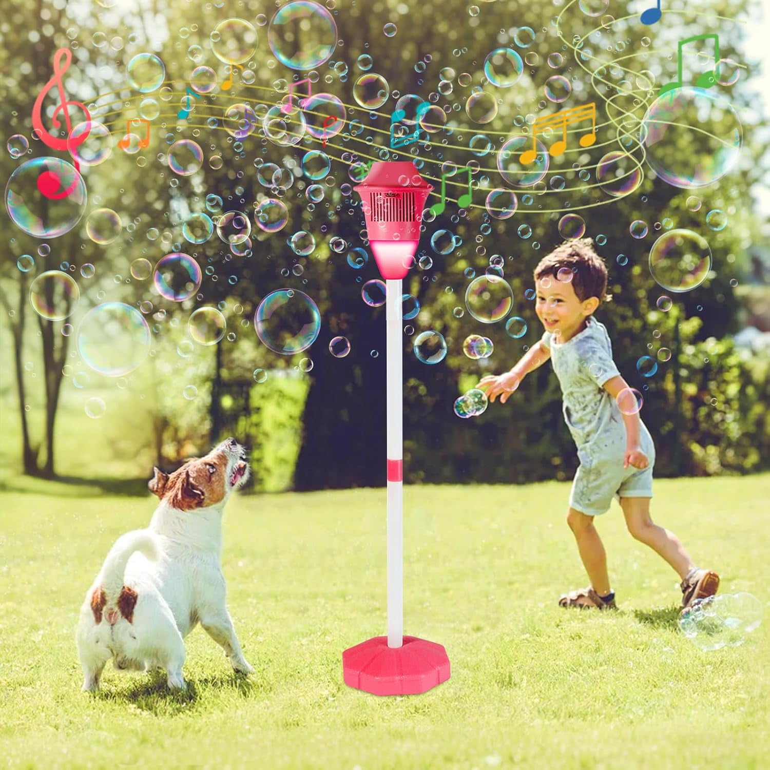 Bubble Maker Stand for Parties,Battery Operated Standing Bubble Machine ...