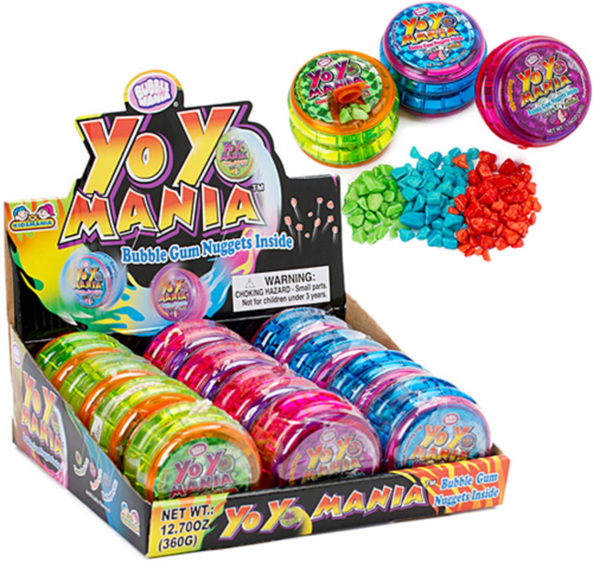 Bubble Mania Yo Yo Mania with Bubble Gum Nuggets Inside (Pack of 12 Yo ...